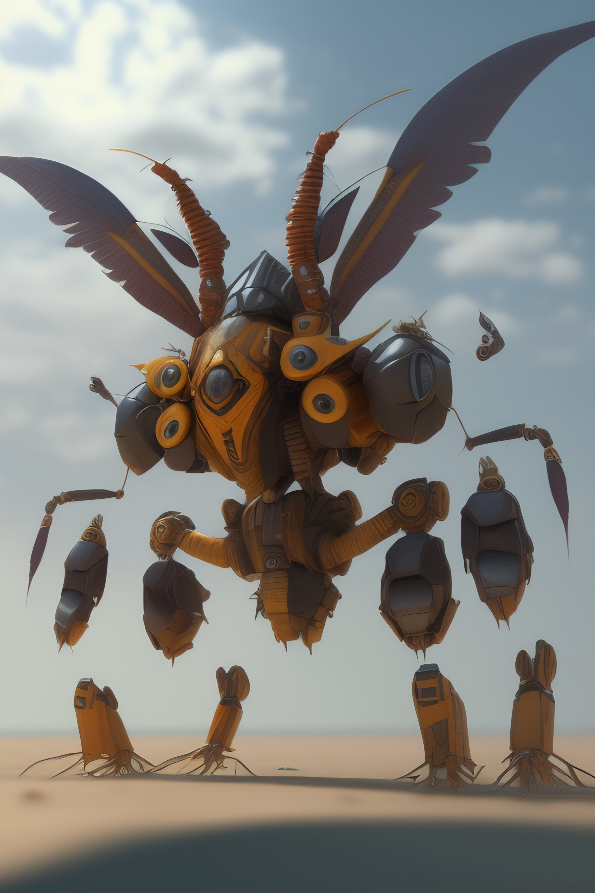 Lexica - A impossible looking insect inspired mech robot. Non-humanoid ...