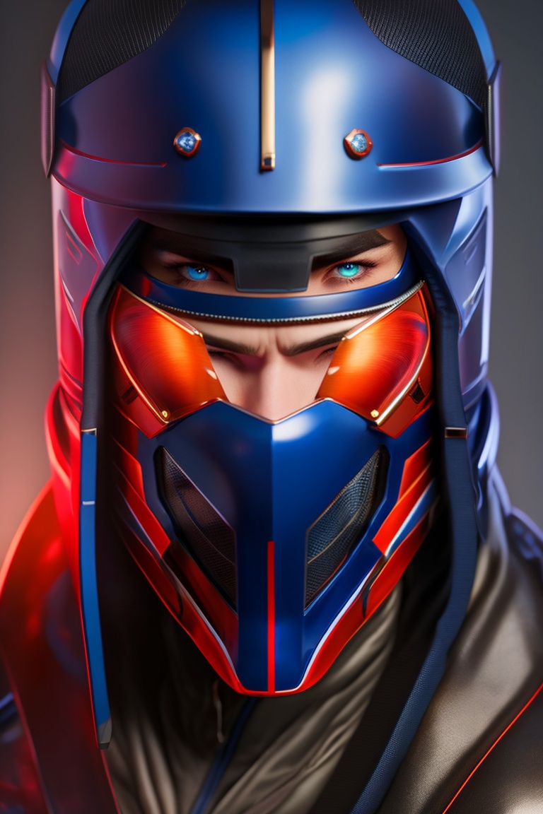 Lexica - Red and blue eyes,with shinobi mask
