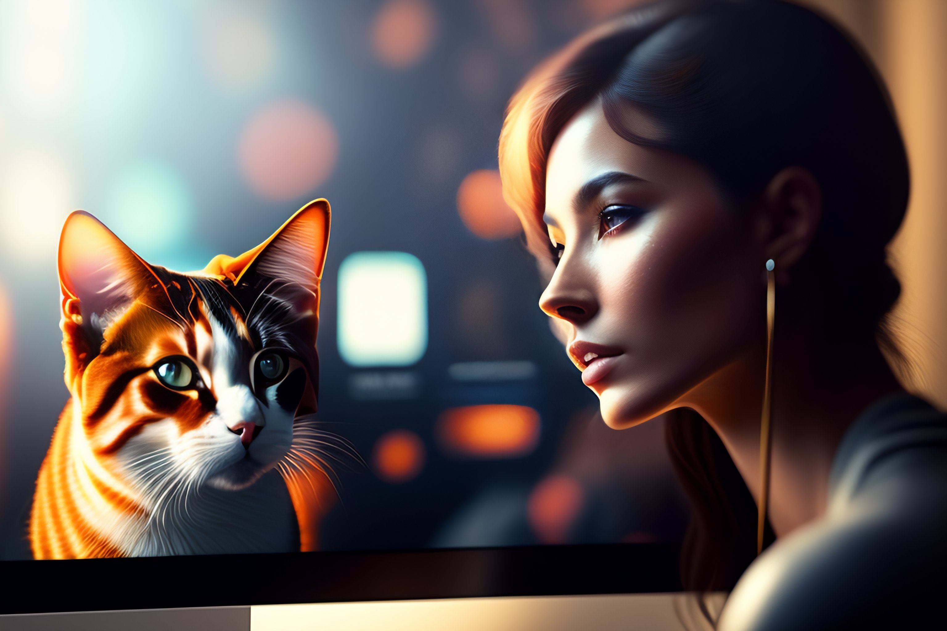 Lexica - Videoconferencing cats and dogs in a control room, aesthetic ...