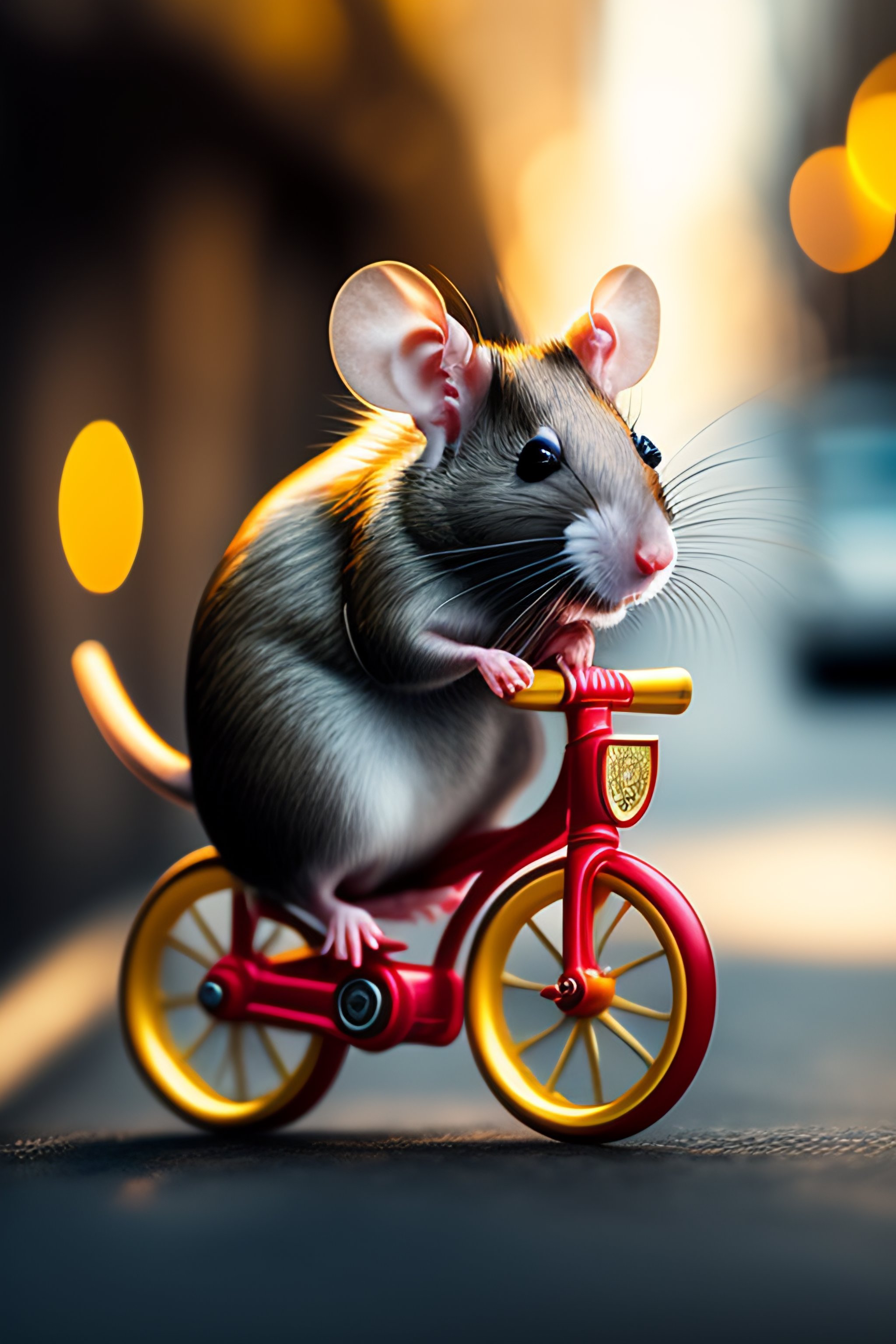 Lexica - A rat riding a bycicle