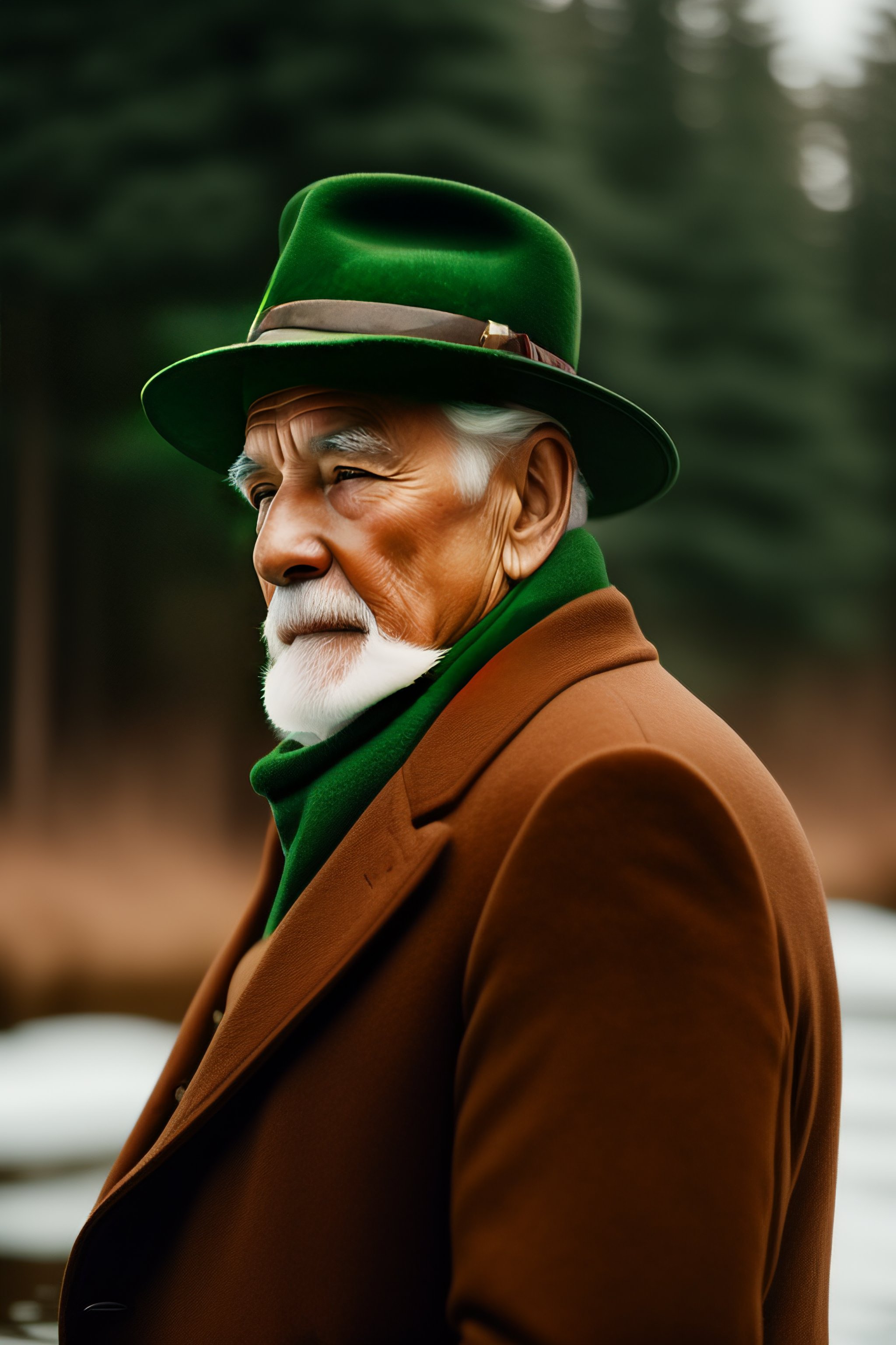 Lexica - Old man in brown coat and green cap