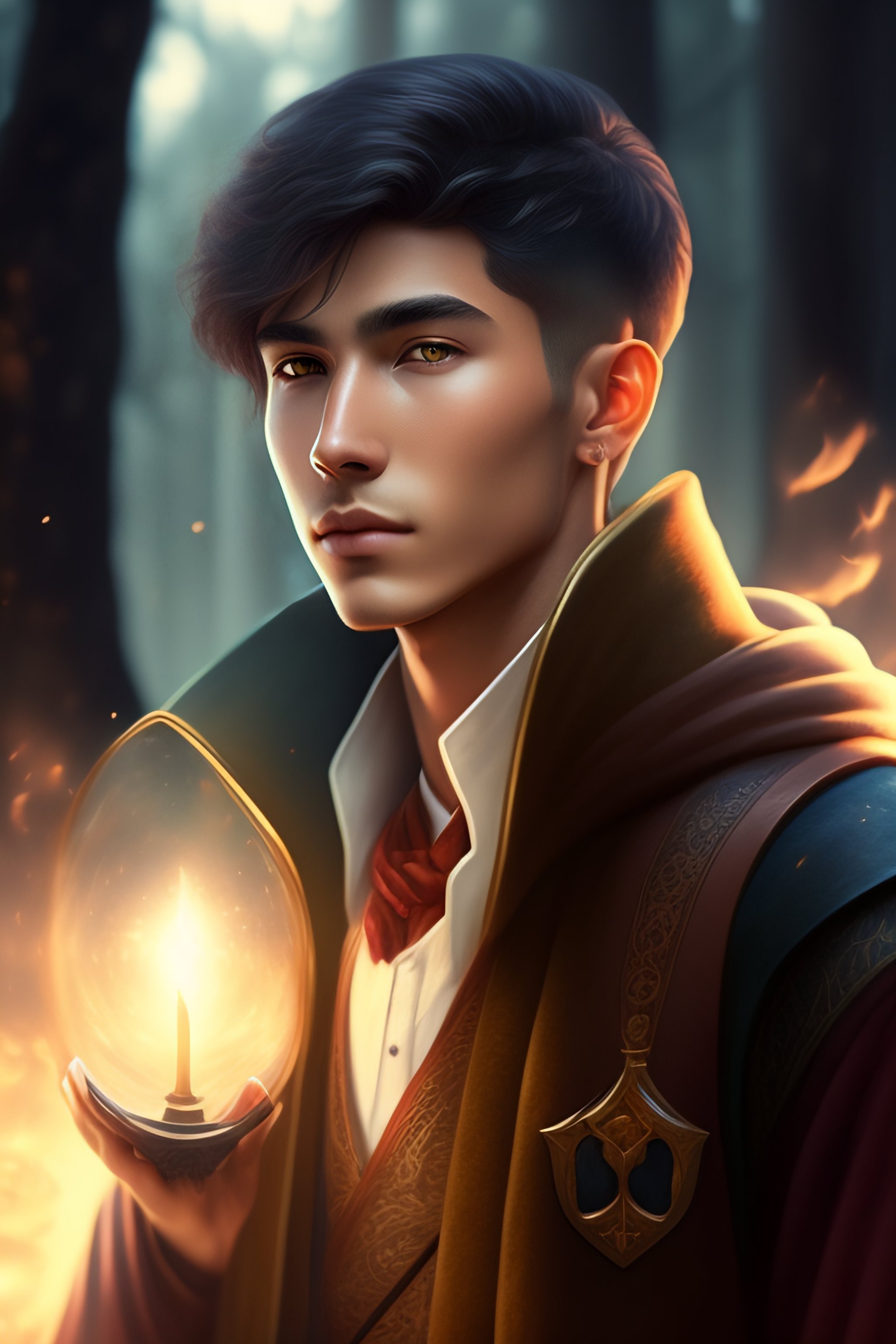 Lexica - 19 year old male wizard casting magic, detailed eyes, concept ...