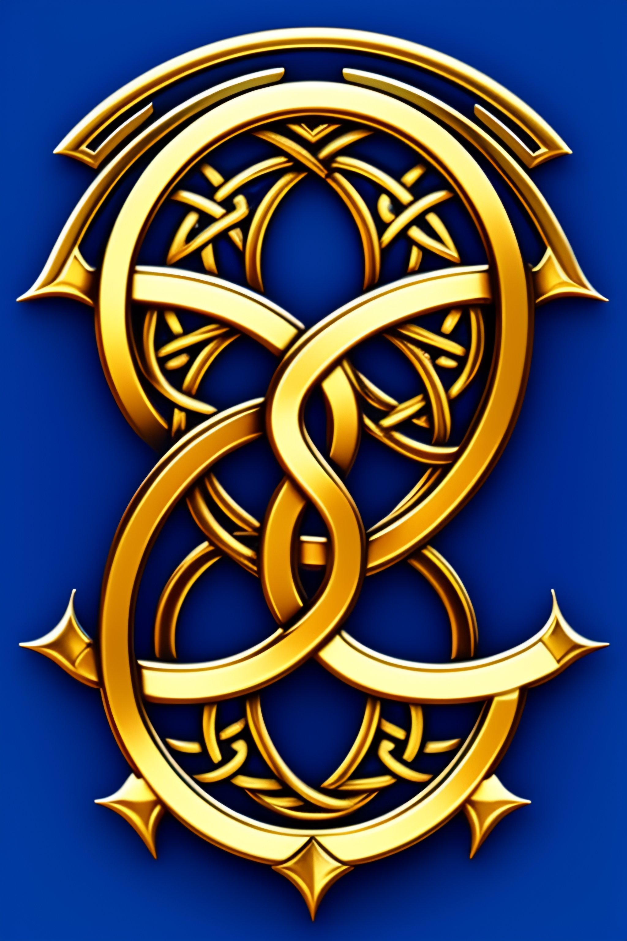 Lexica - A gothic circle shield logo high fantasy in gold and blue ...