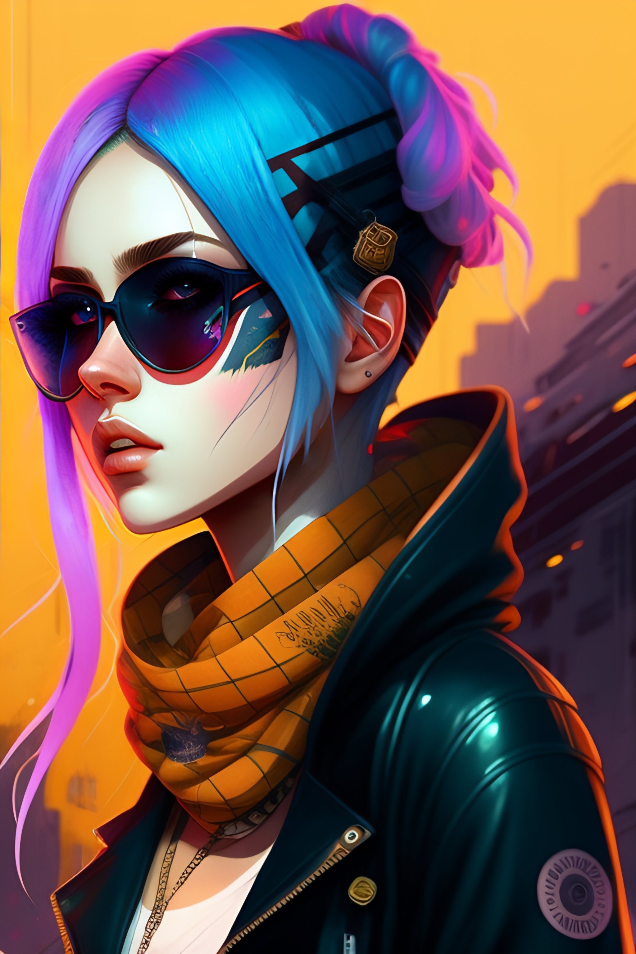 Lexica - Highly detailed portrait of a sewer emo punk lady student ...