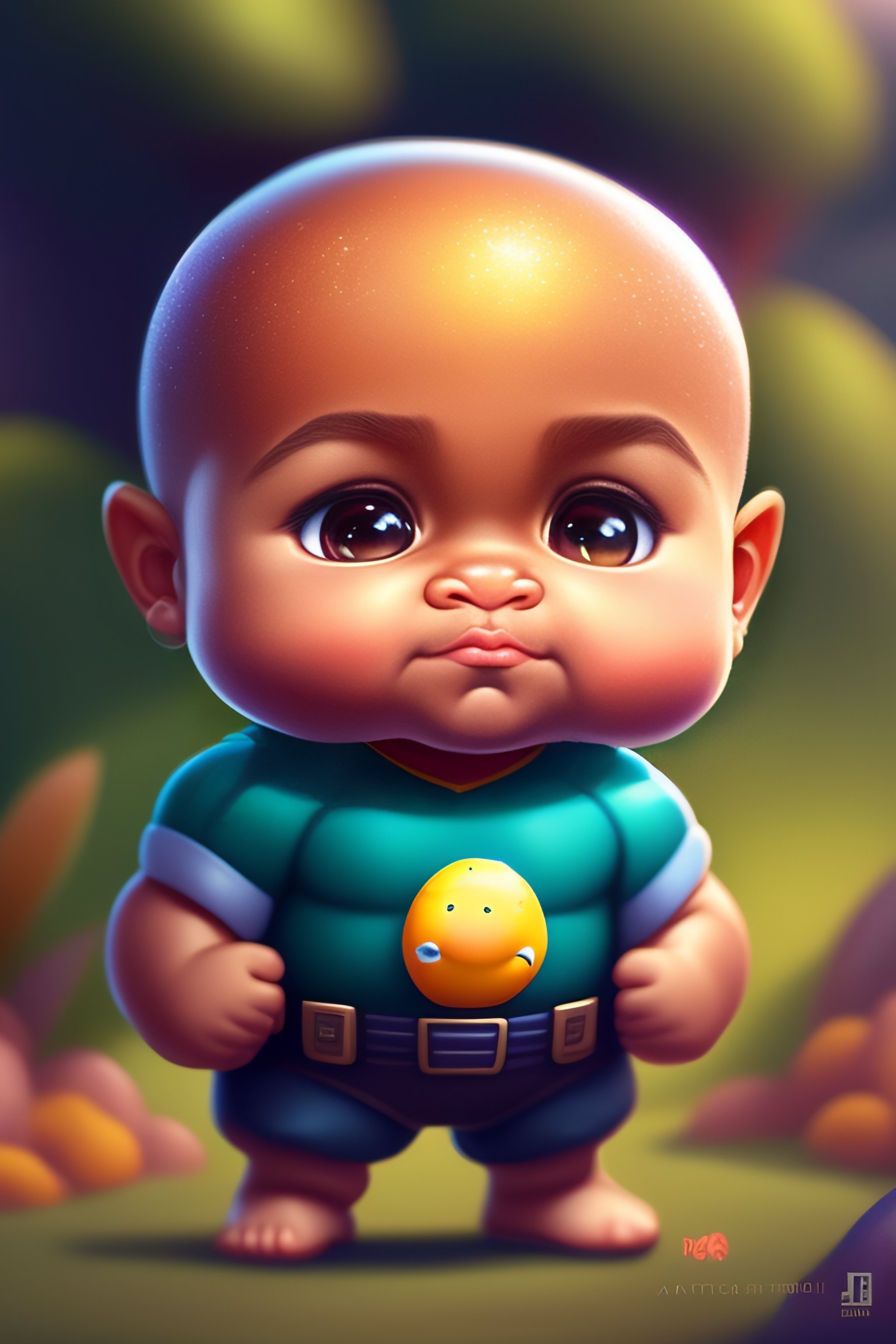 Lexica - Cute and adorable cartoon dwayne johnson baby, fantasy ...