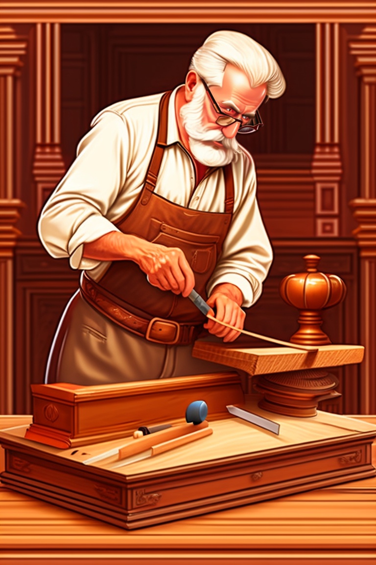 Lexica - Full image of old Italian man doing woodworking , vector ...