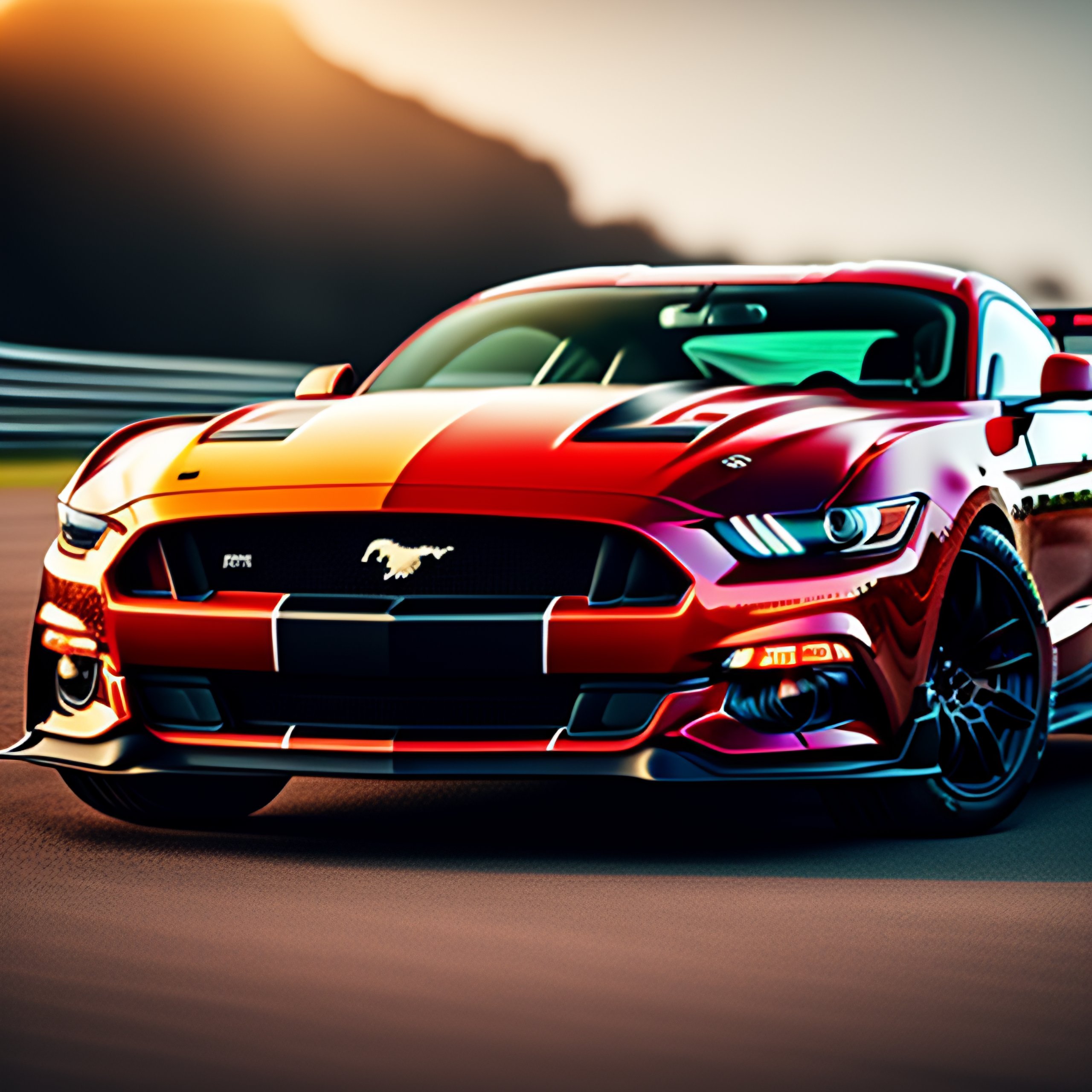 Lexica - Ford Mustang GT race finish first, Front View, Vectorized ...