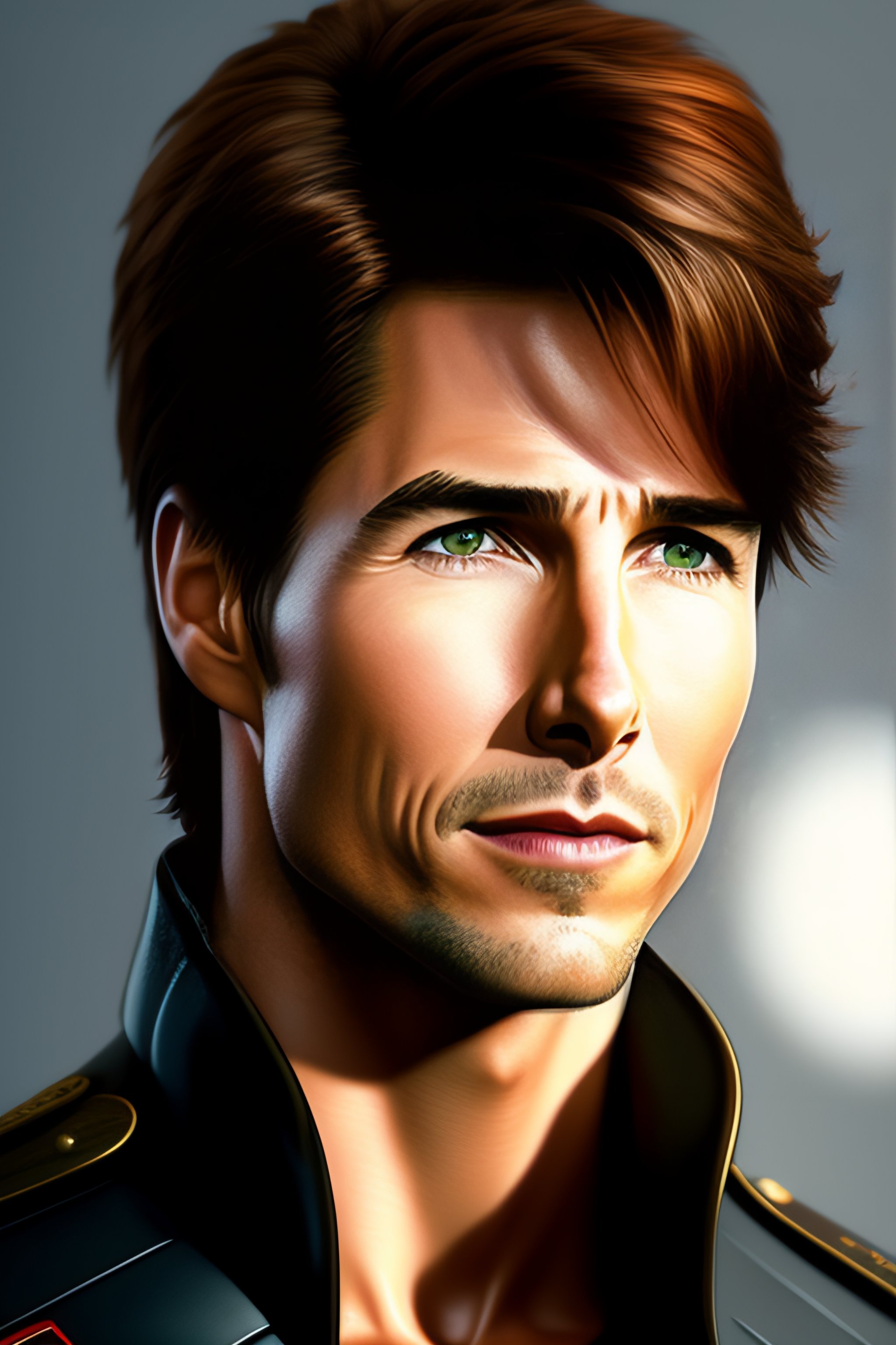 Lexica - Portrait of an anime character hyper realistic, tom cruise
