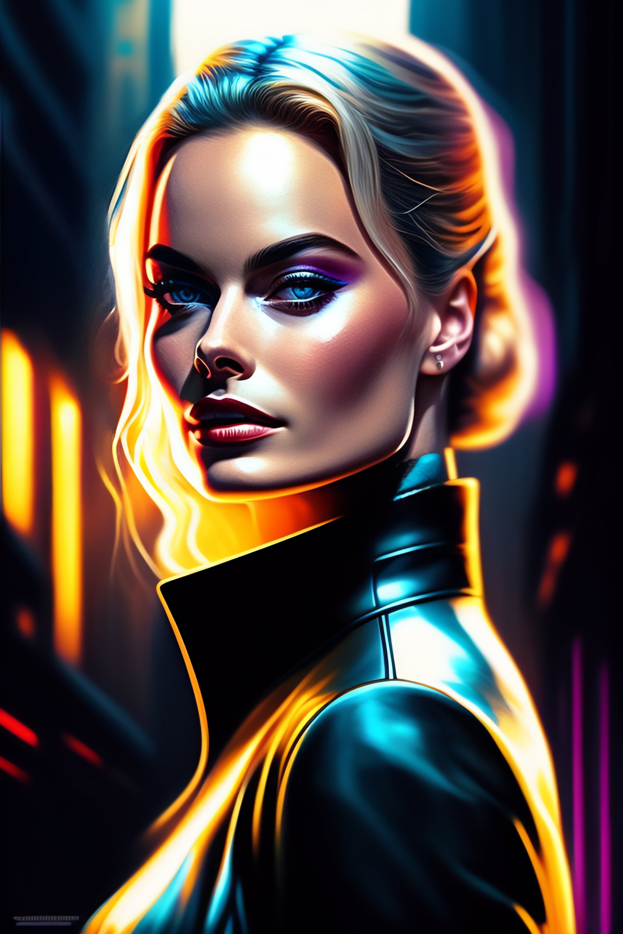 Lexica - Margot robbie in Blade Runner 1982, neo noir, cyberpunk ...