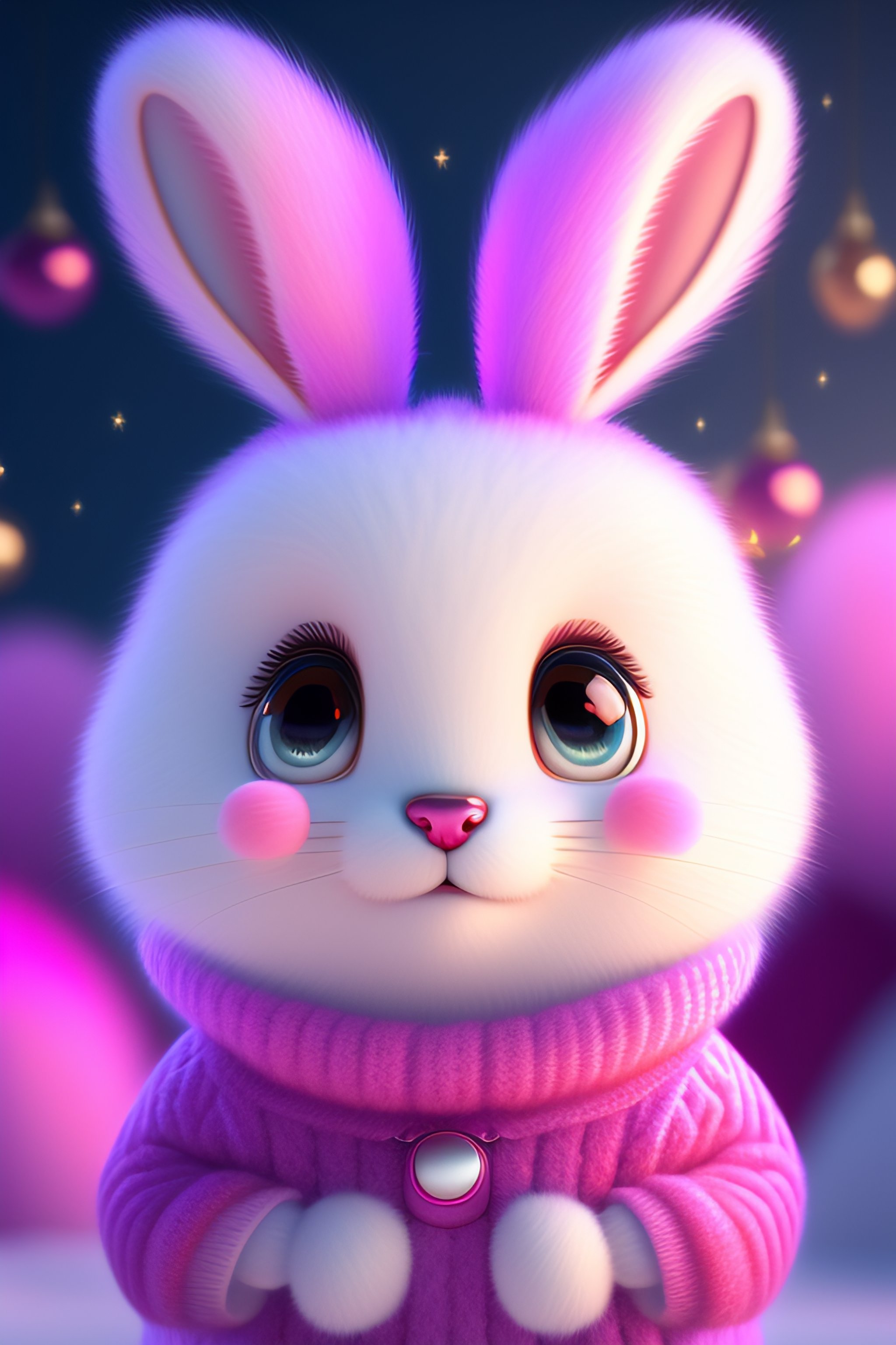 Lexica - Pixar style,a super cute and happy white fairy rabbit ,wear ...