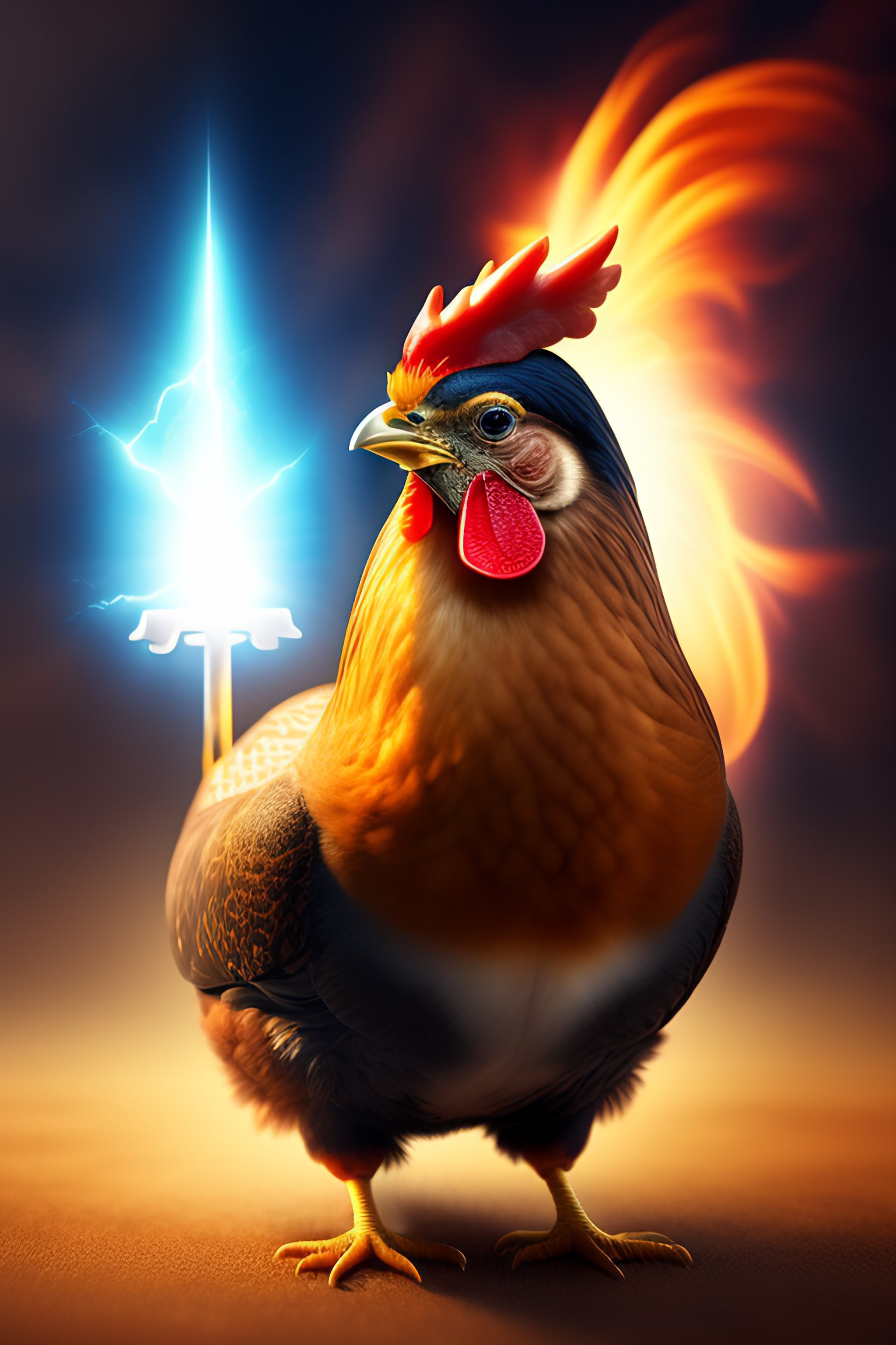Lexica - Chicken with divine powers of thor