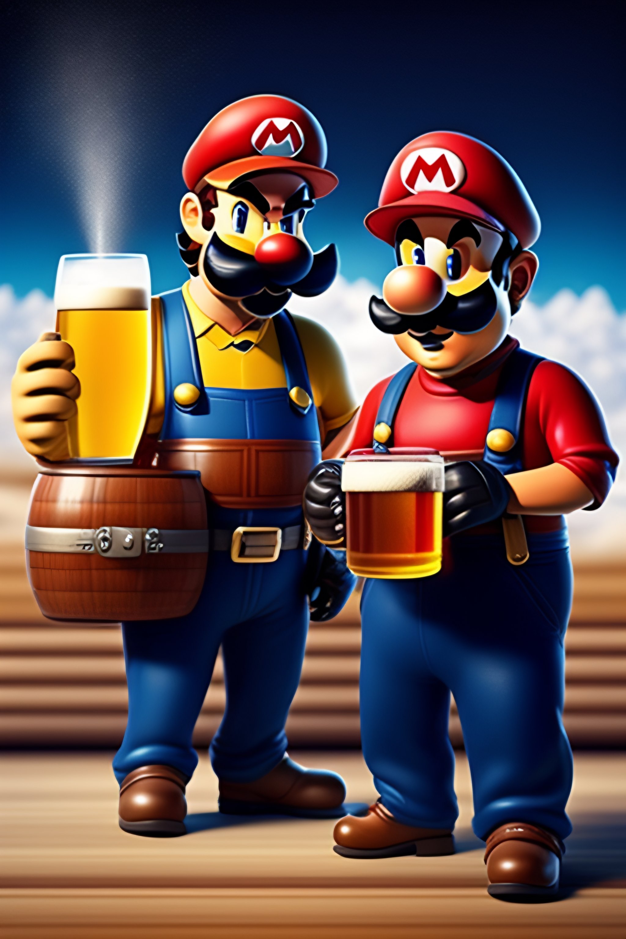 Lexica - Super Mario Bros drinking beers