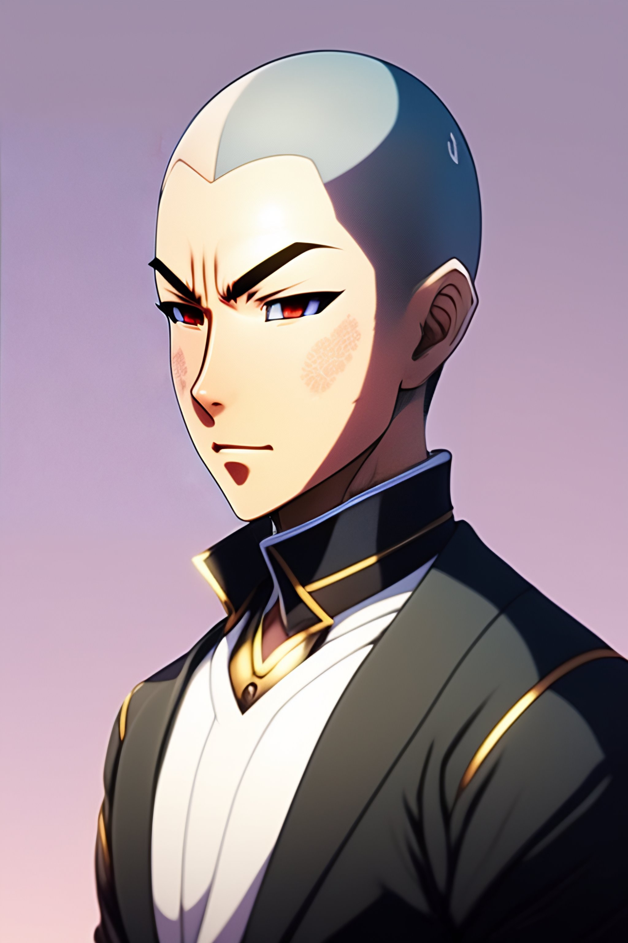 Lexica - Bald anime character guy, simple, no expression, no emotion ...