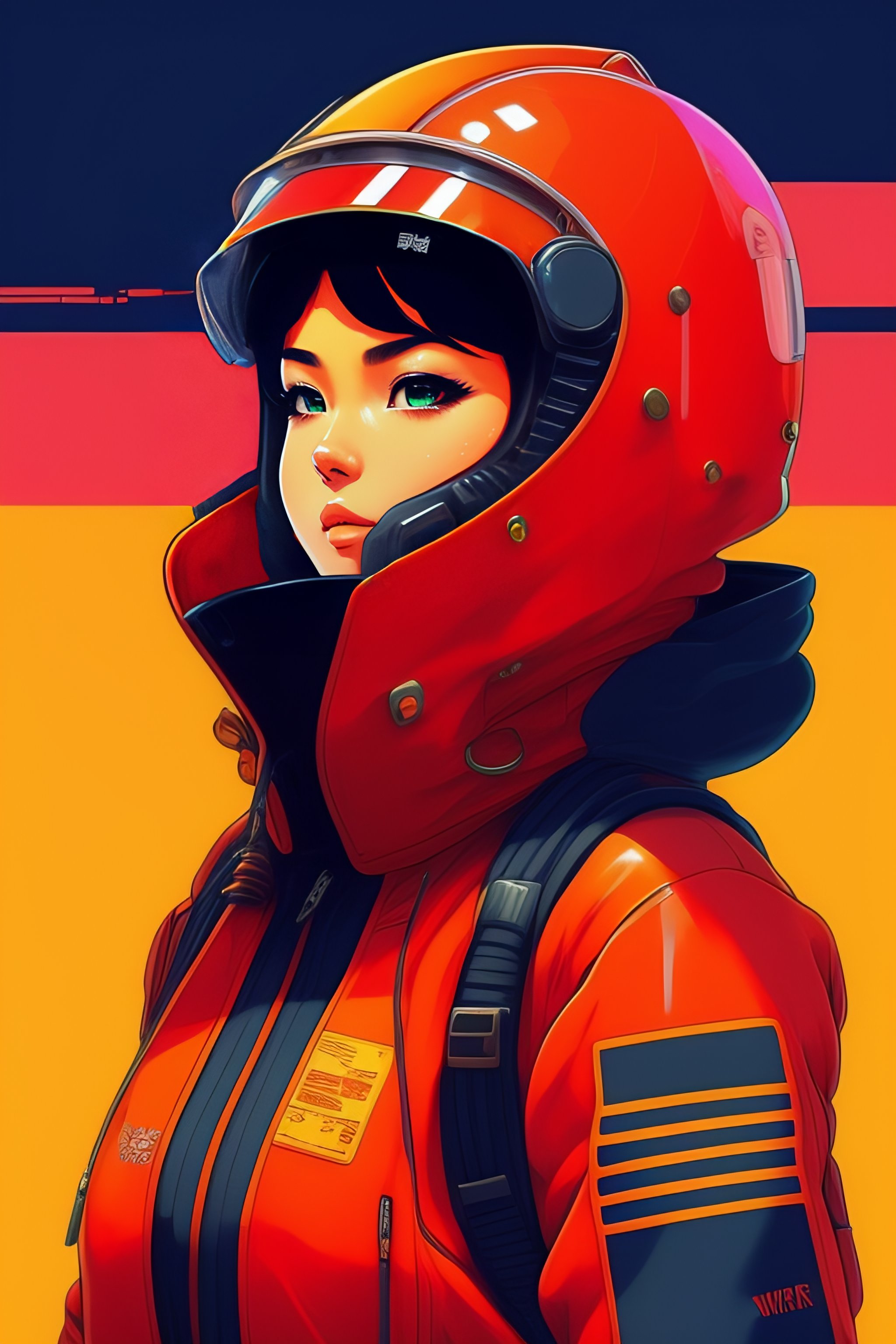 Lexica - A firefighter cyborg ,style of Laurie Greasley, studio ghibli ...