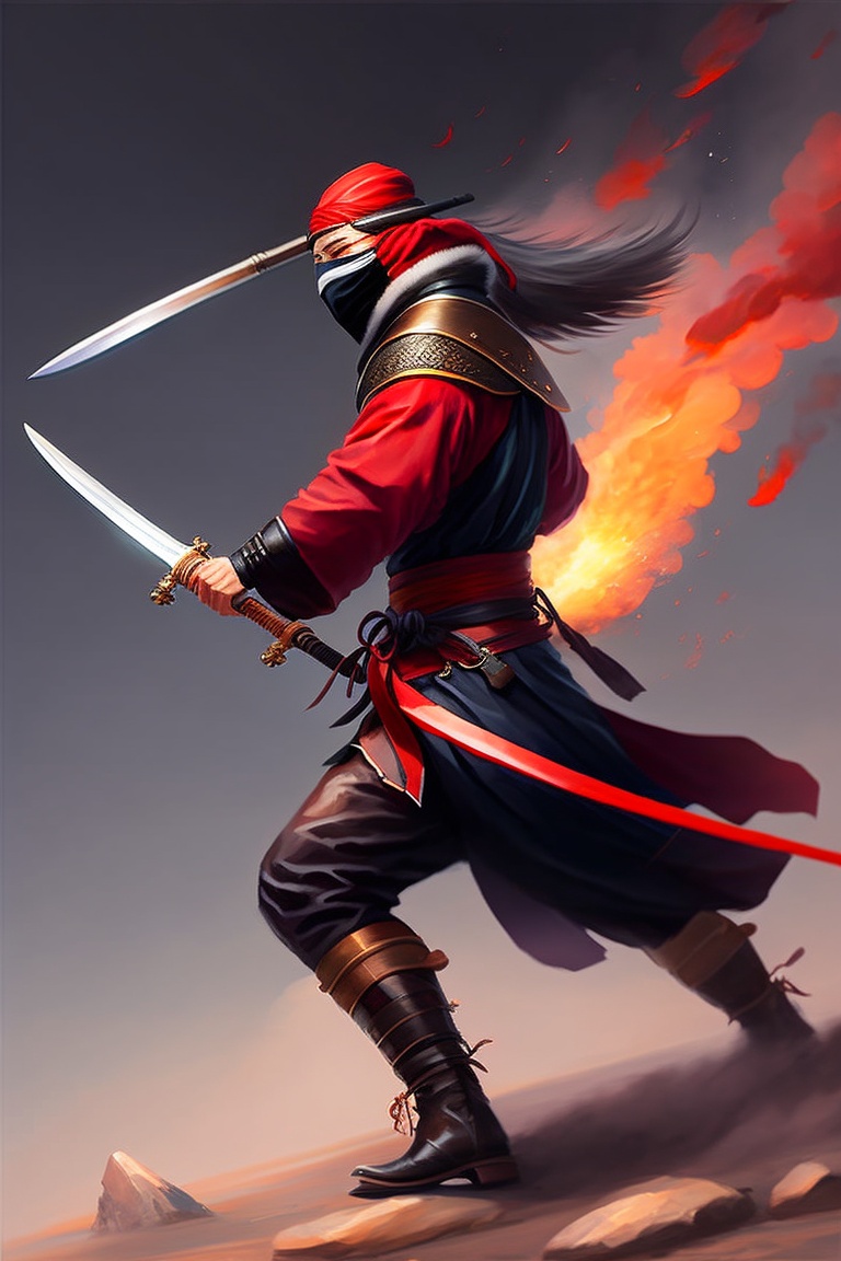 Lexica - Oil painting of a Ninja in the style of Takehiko Inoue ...