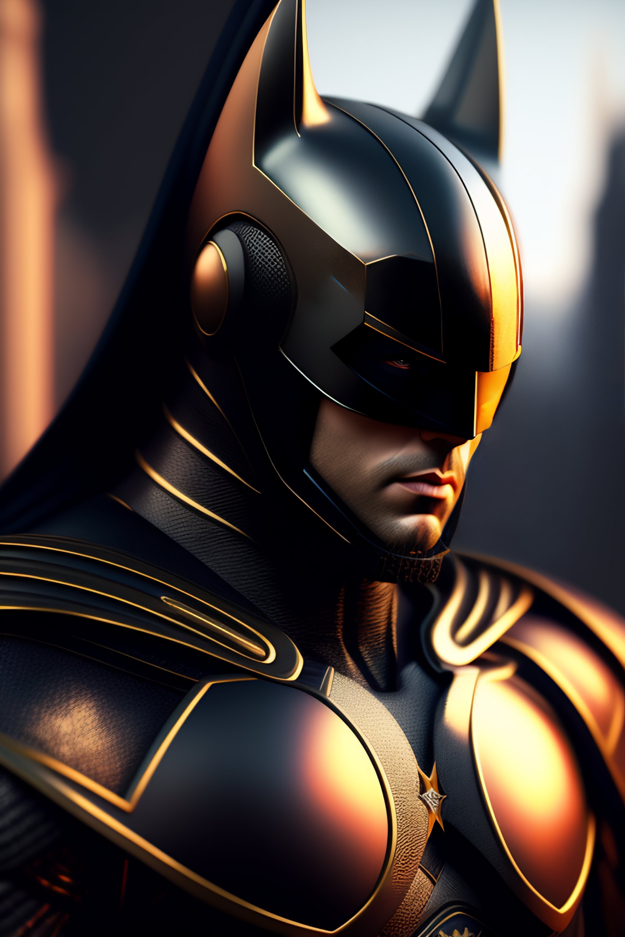 Lexica - Full body shot of Ben Affleck's black Batman poses with cape ...