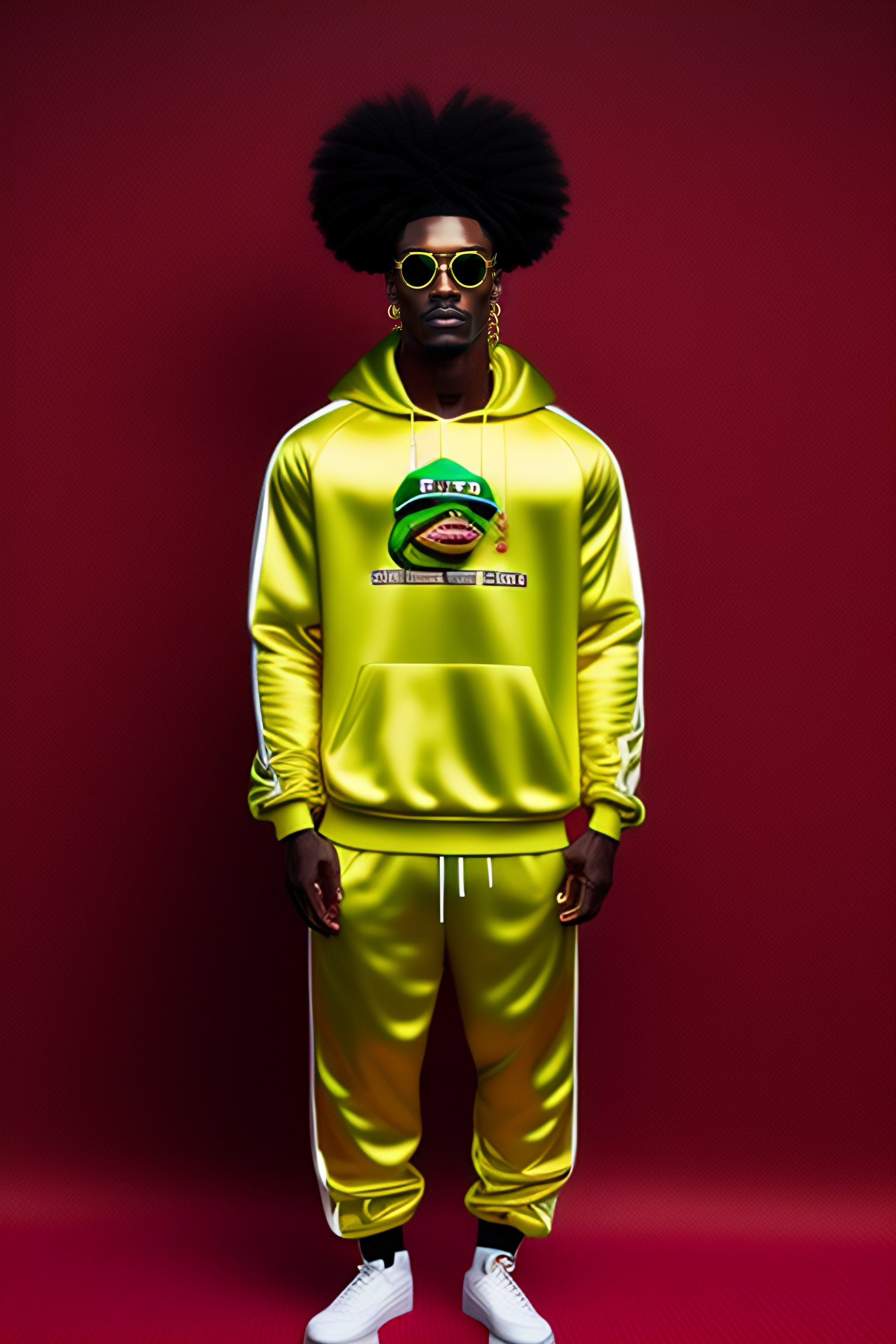 Lexica - Pepe the frog, dress a supreme tracksuit and gold chain and ...