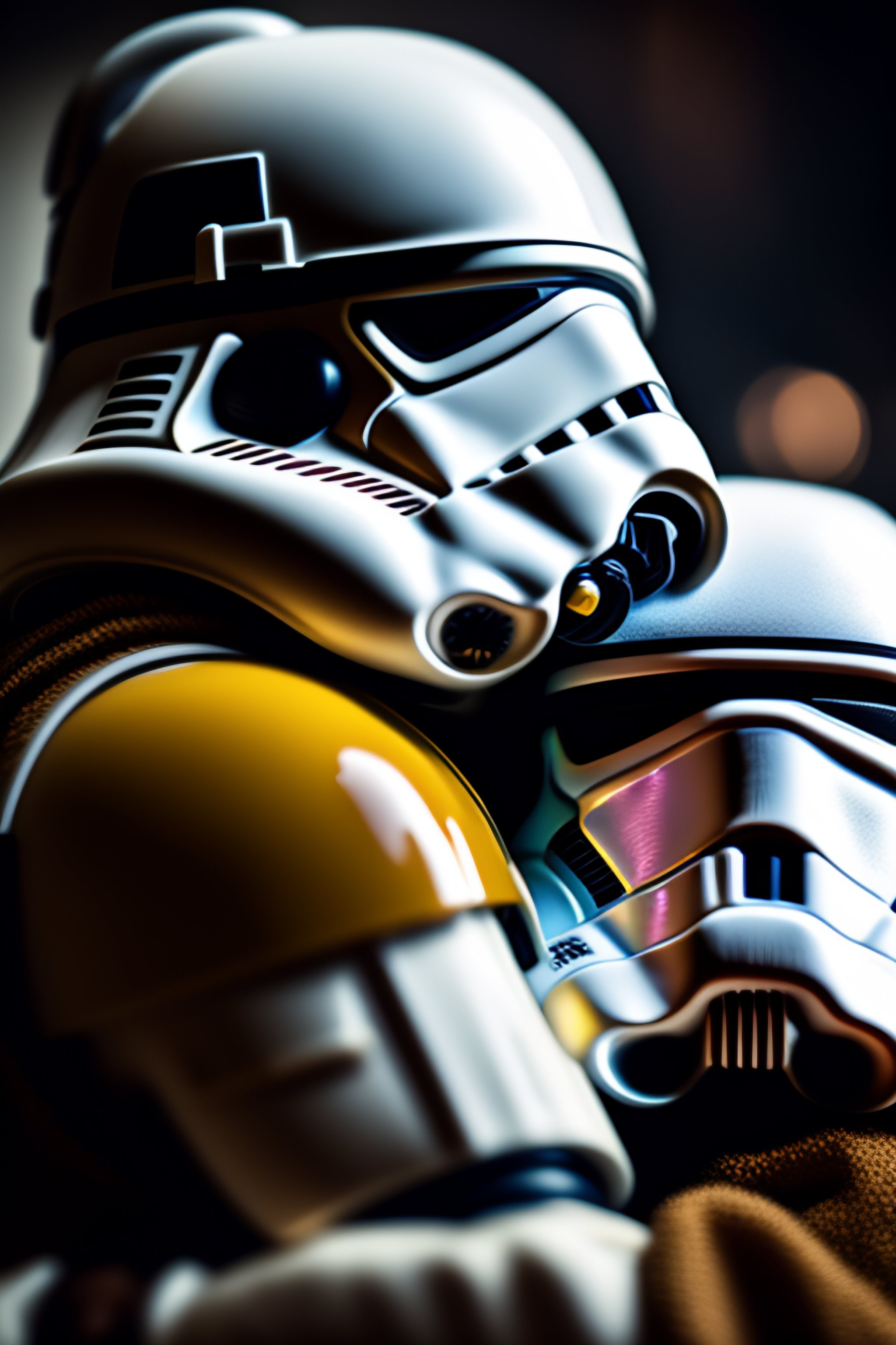 Lexica - A heart-wrenching scene of a Star Wars stormtrooper cradling ...