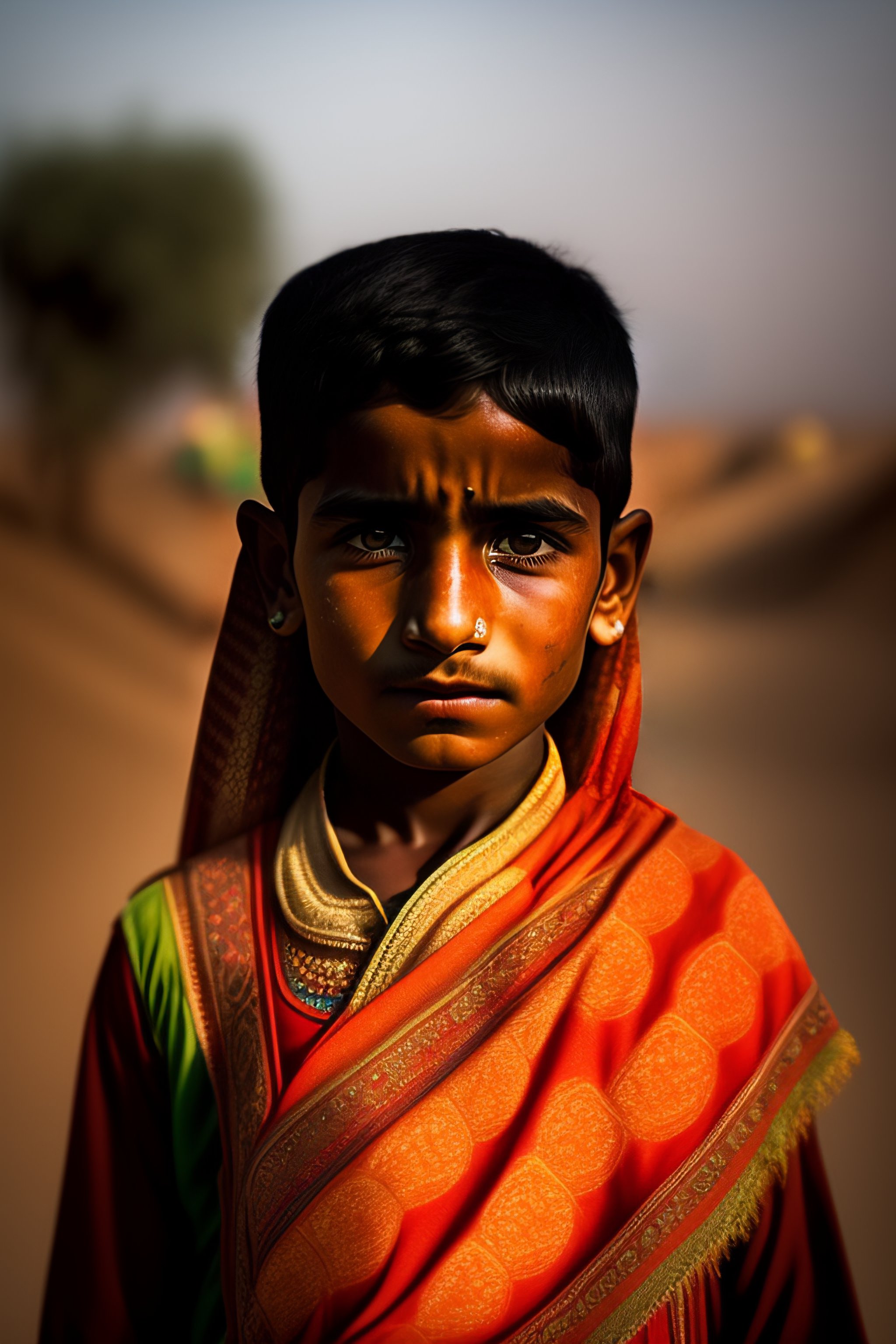Lexica - Portrait of Pakistani villager child