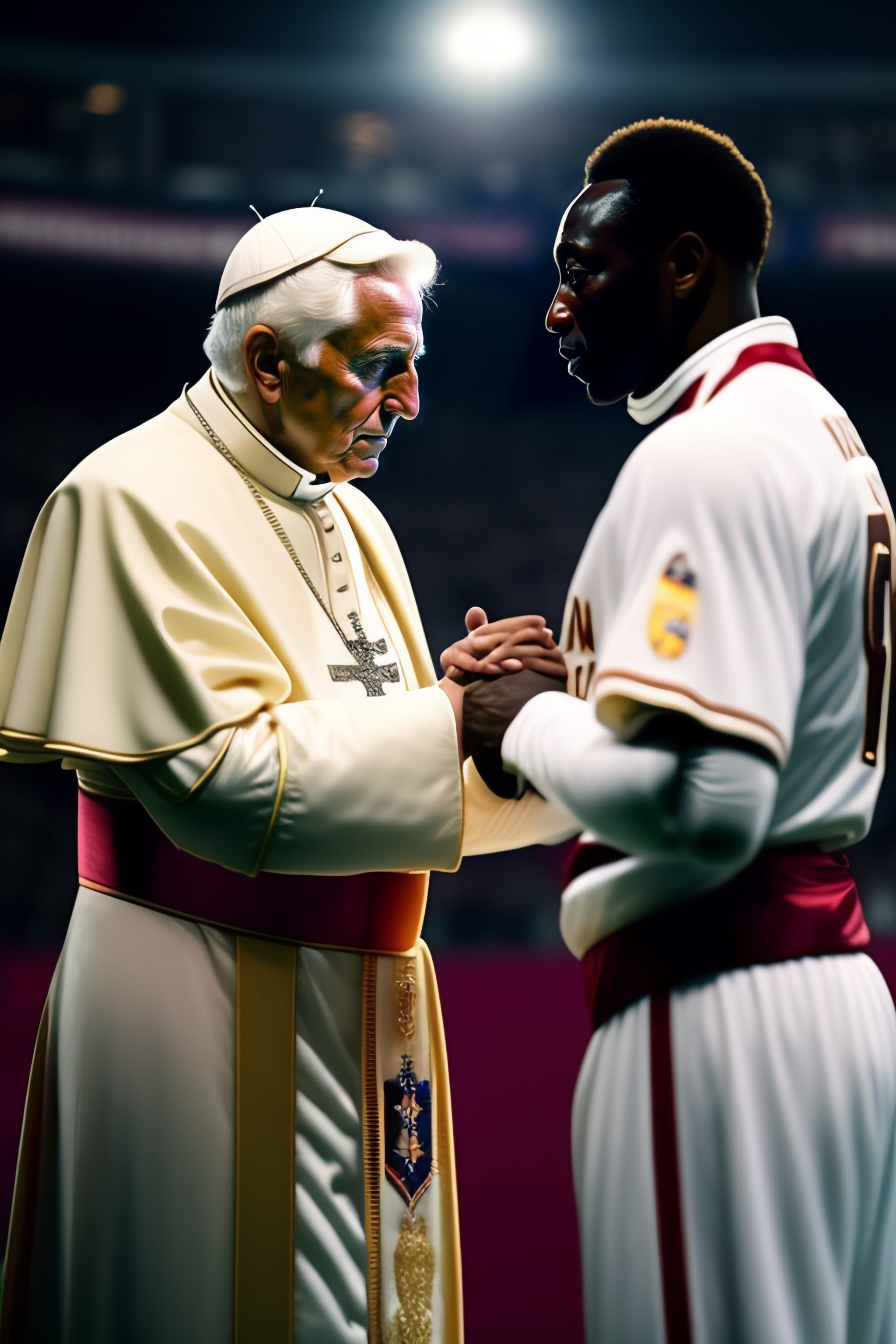 Lexica - Image of Pope Benedict XVI and Pele dressed as soccer players ...
