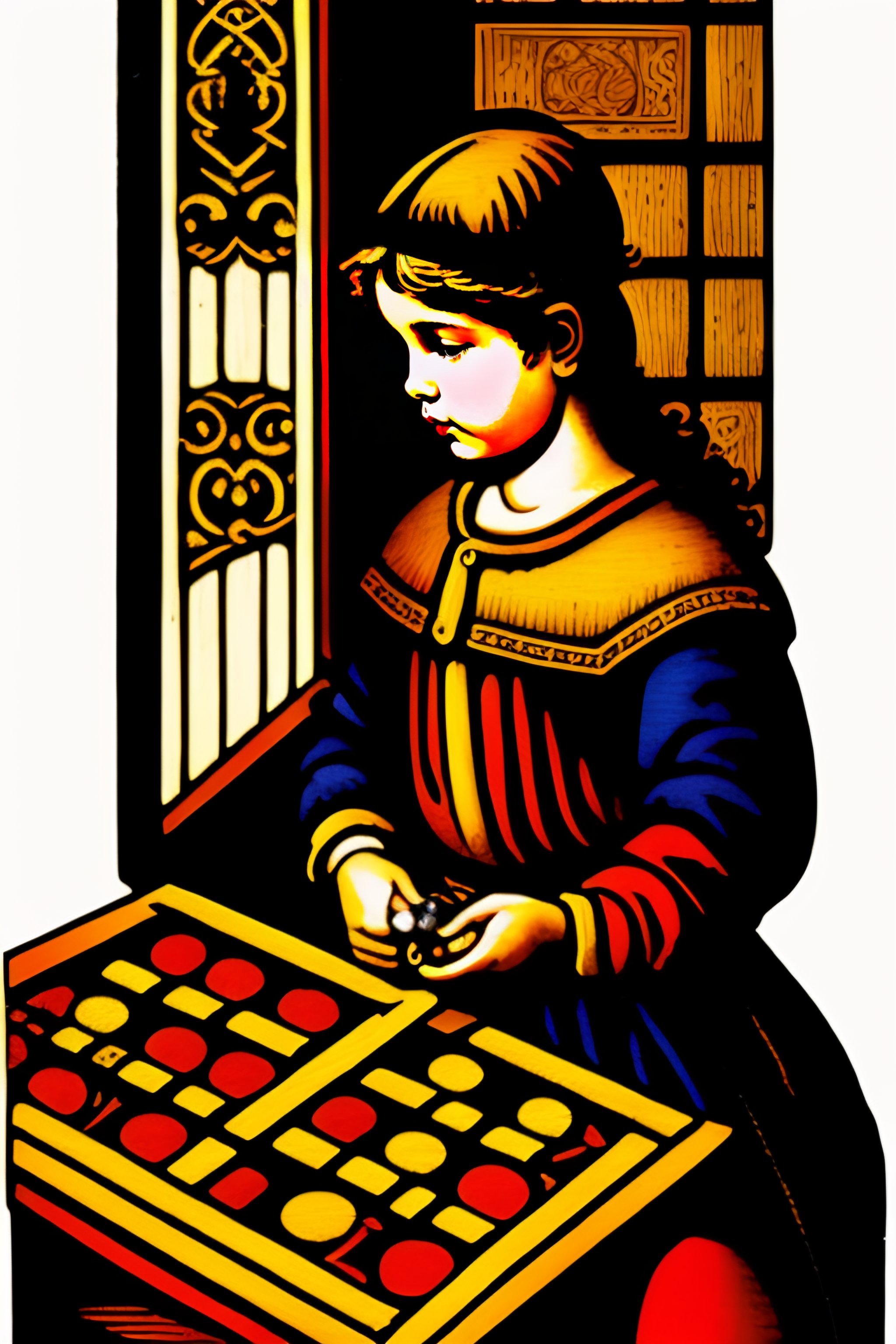 Lexica - Medieval woodcut of adrian street A young child is playing a ...
