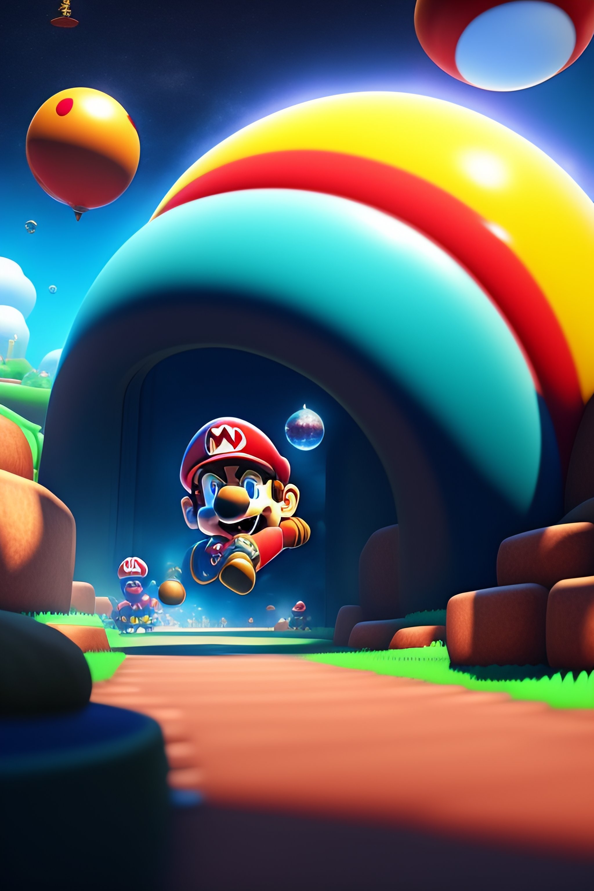 Lexica - Mario escaping from Bowser castle