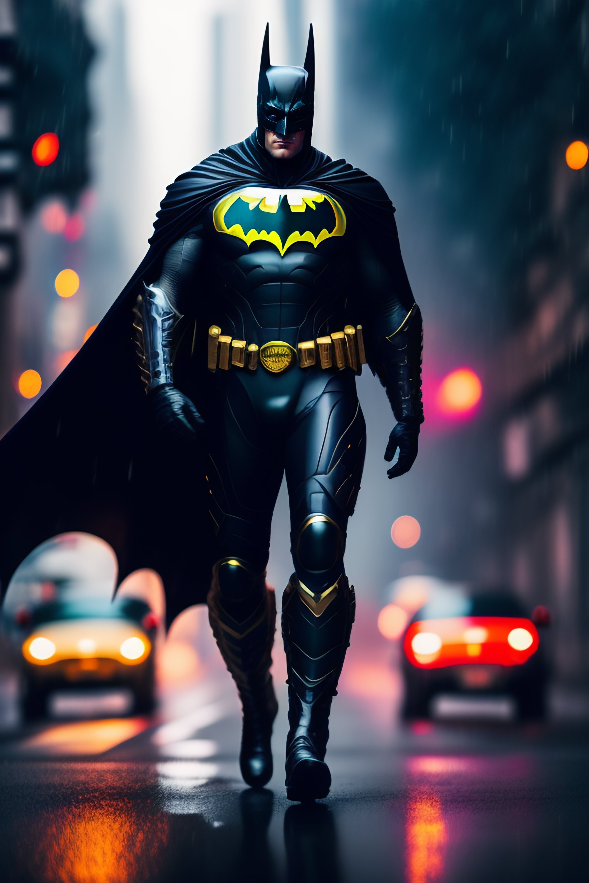 Lexica - /imagine prompt:Batman assassin, half cyborg, riding a ...