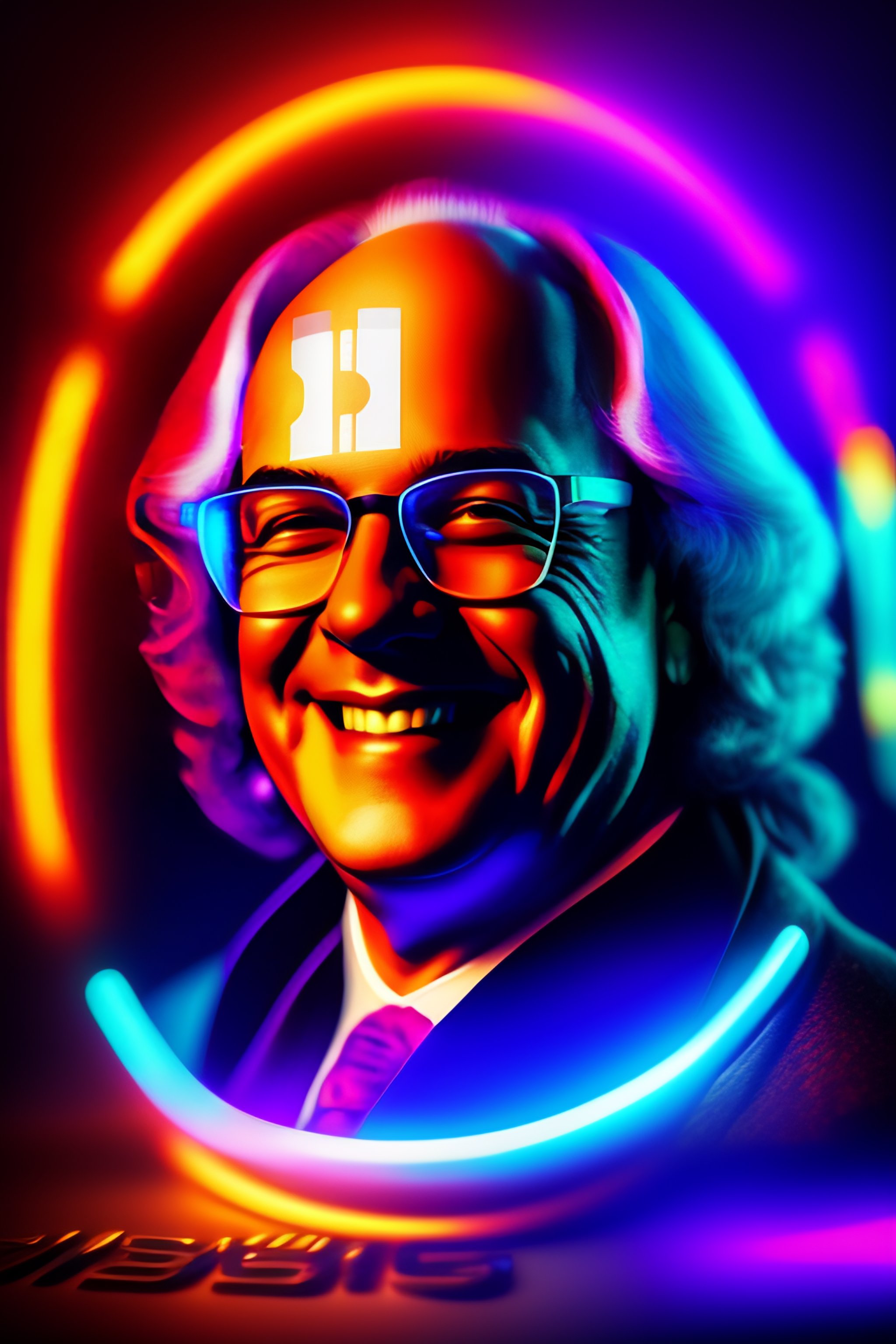 Lexica - Picture of smiling Benjamin Franklin as crypto traider, Imax ...