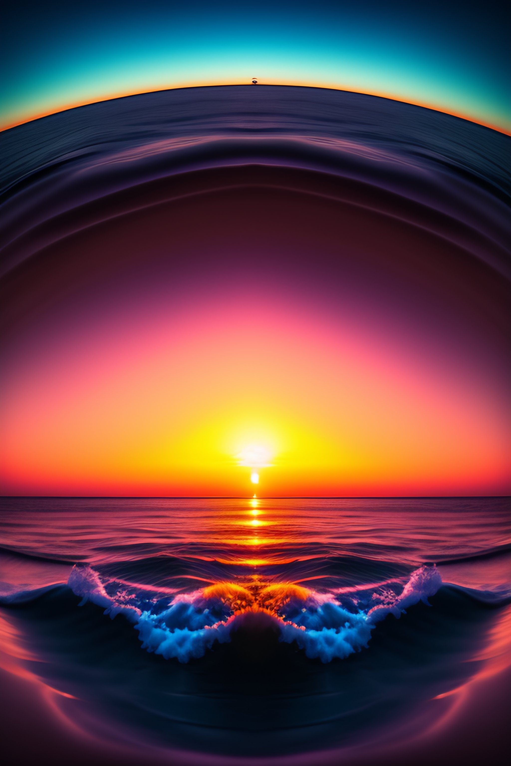 Lexica - Awsome photo of a sunset at vibrant ocean, photography ...