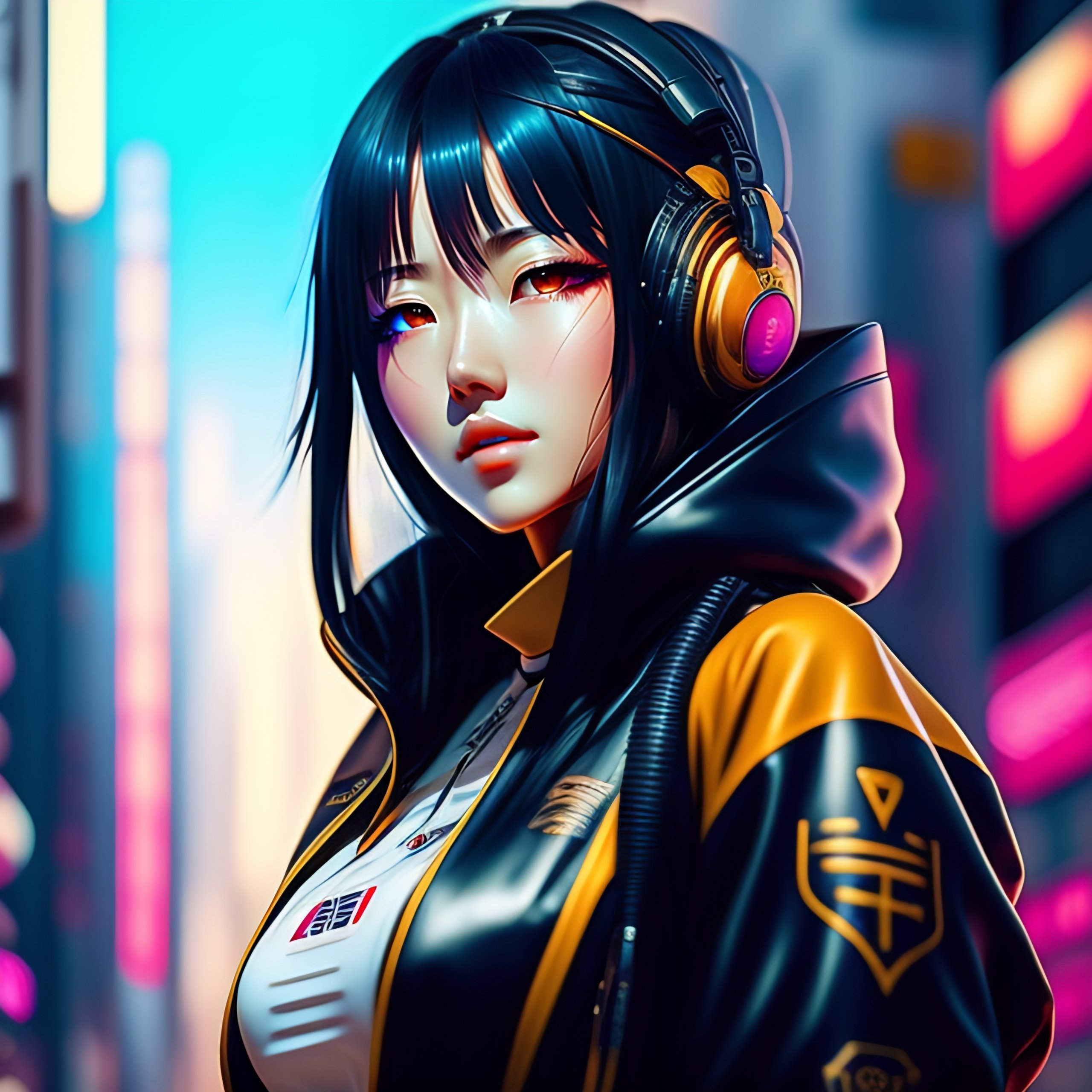 Lexica - Create a high resolution artwork of Cyberpunk Anime Girl in Japan
