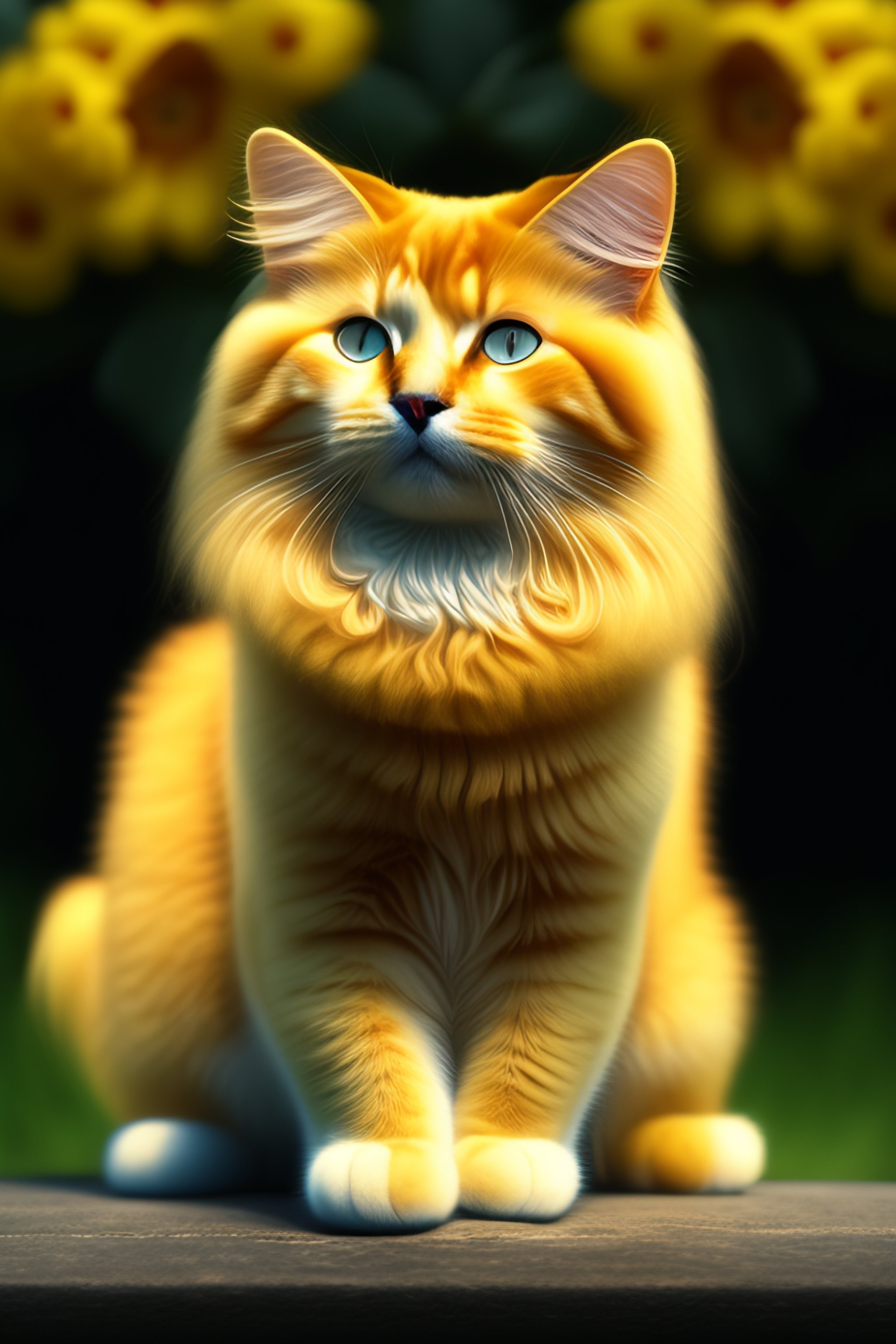 Lexica - Inlove yellow fluffy cat