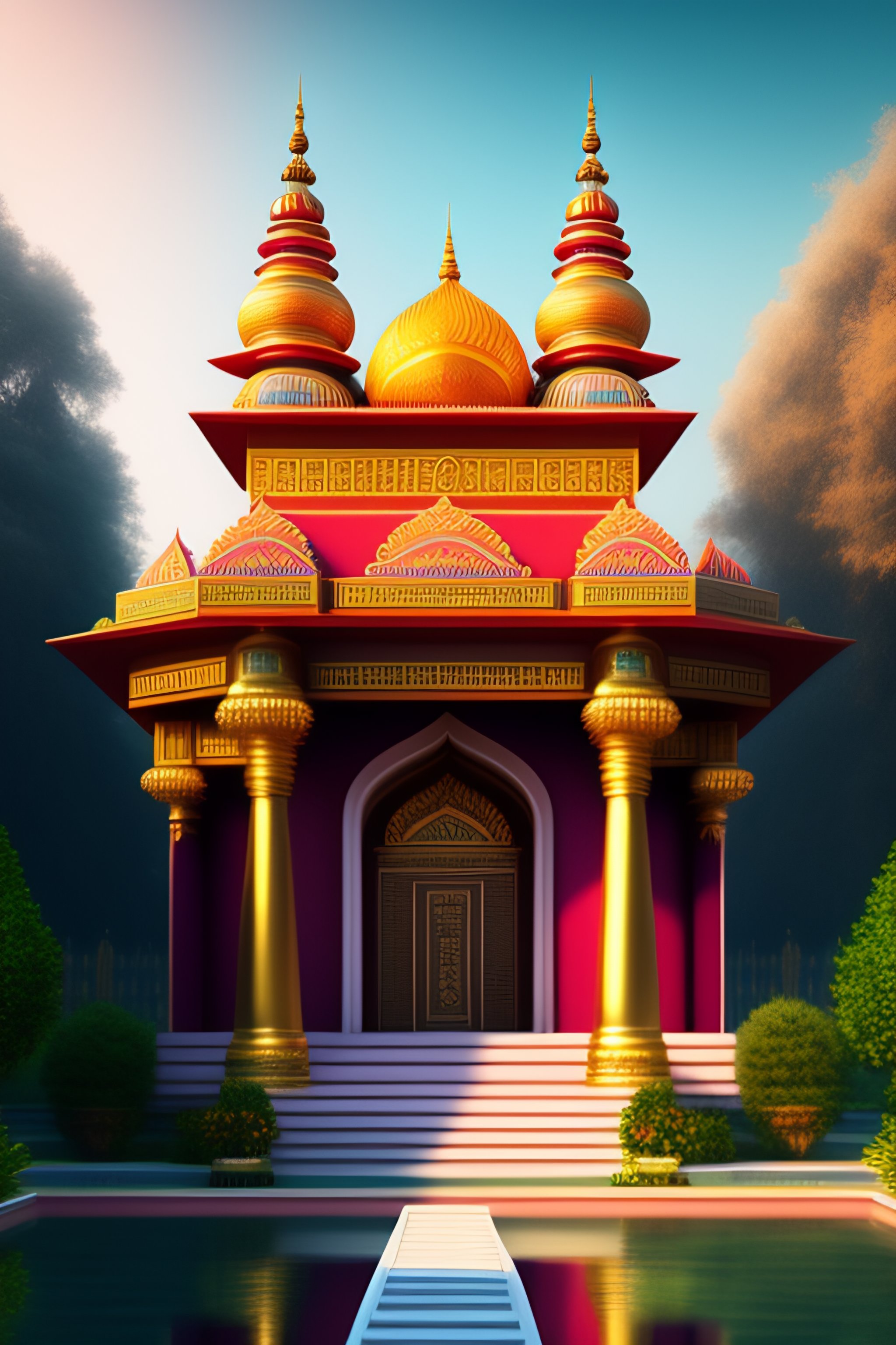 Lexica - Beautiful Indian temple, surrealism, neoclassicism ...