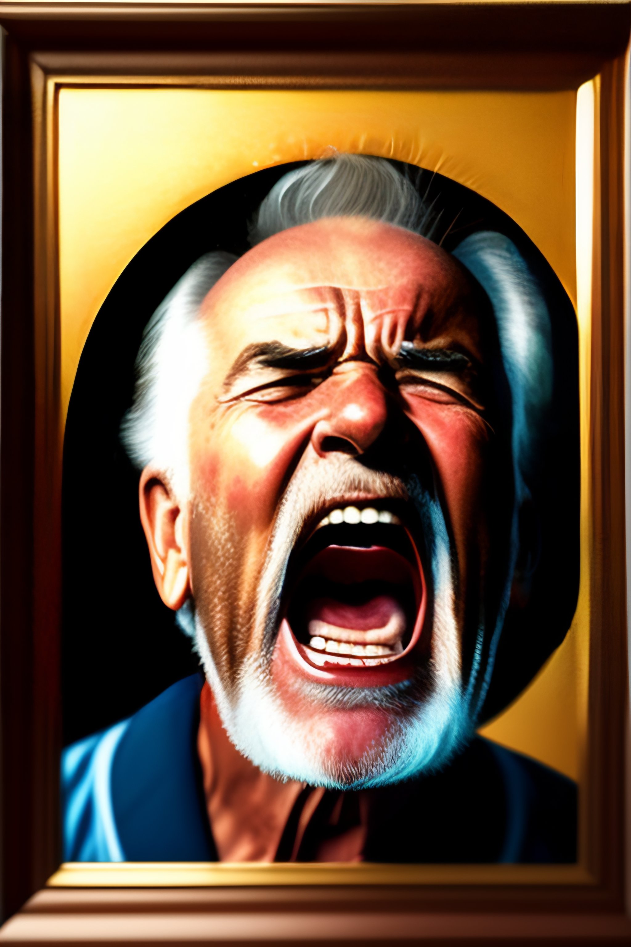 Lexica - Portrait of european old man screaming