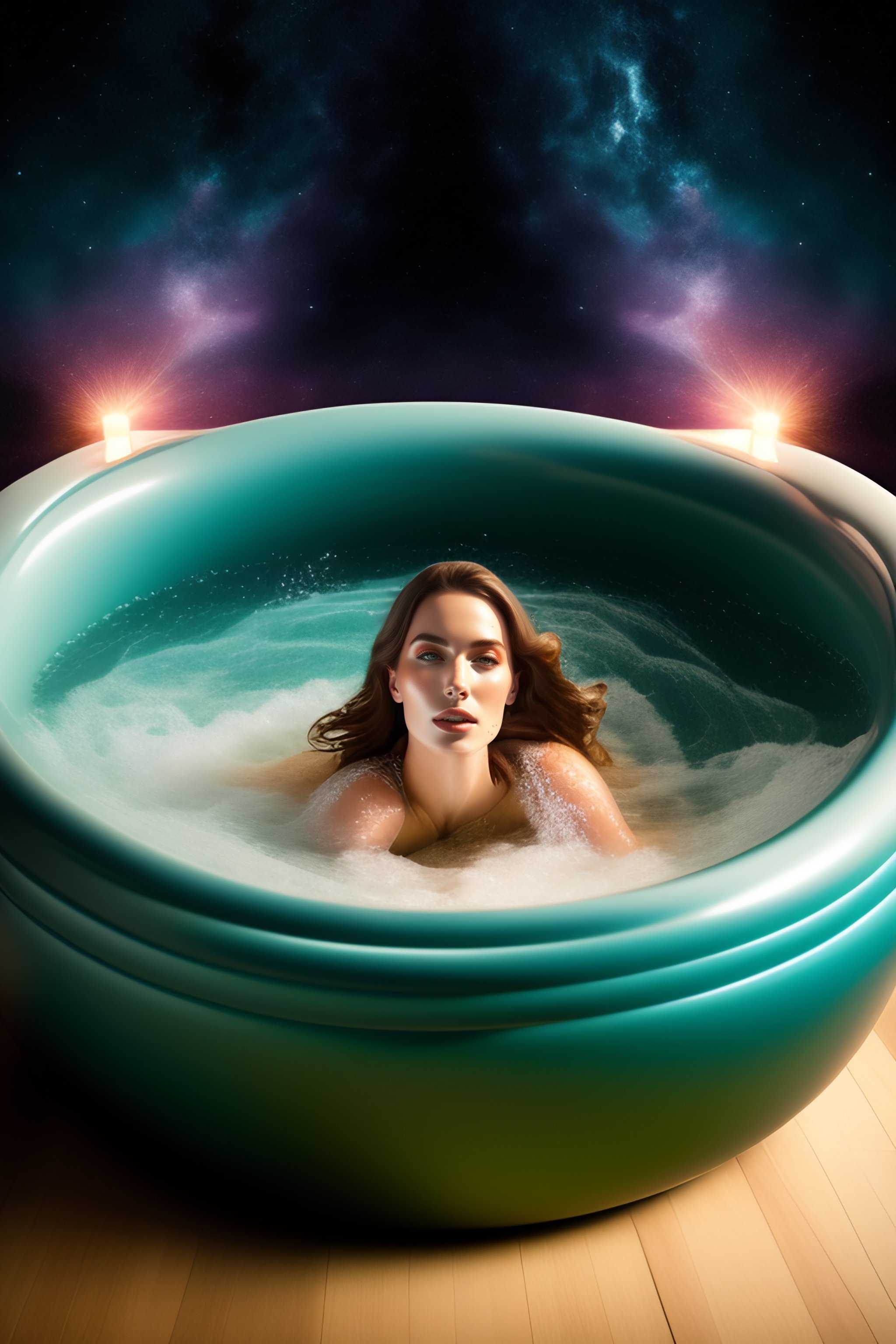 Lexica - Girls are doing a party in a whirlpool in the style of dali
