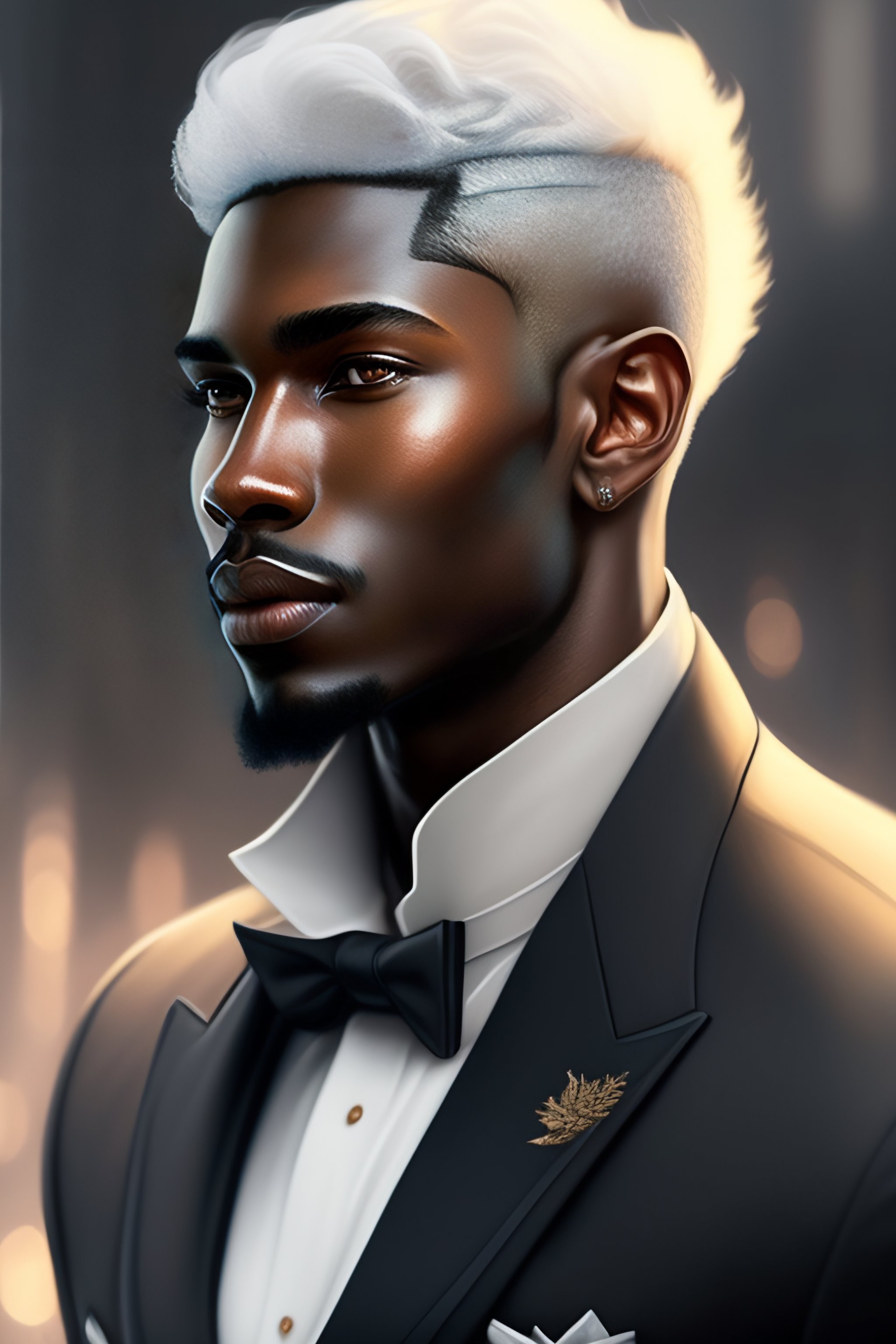 Lexica - Ultra realistic illustration, young man with dark gray skin ...