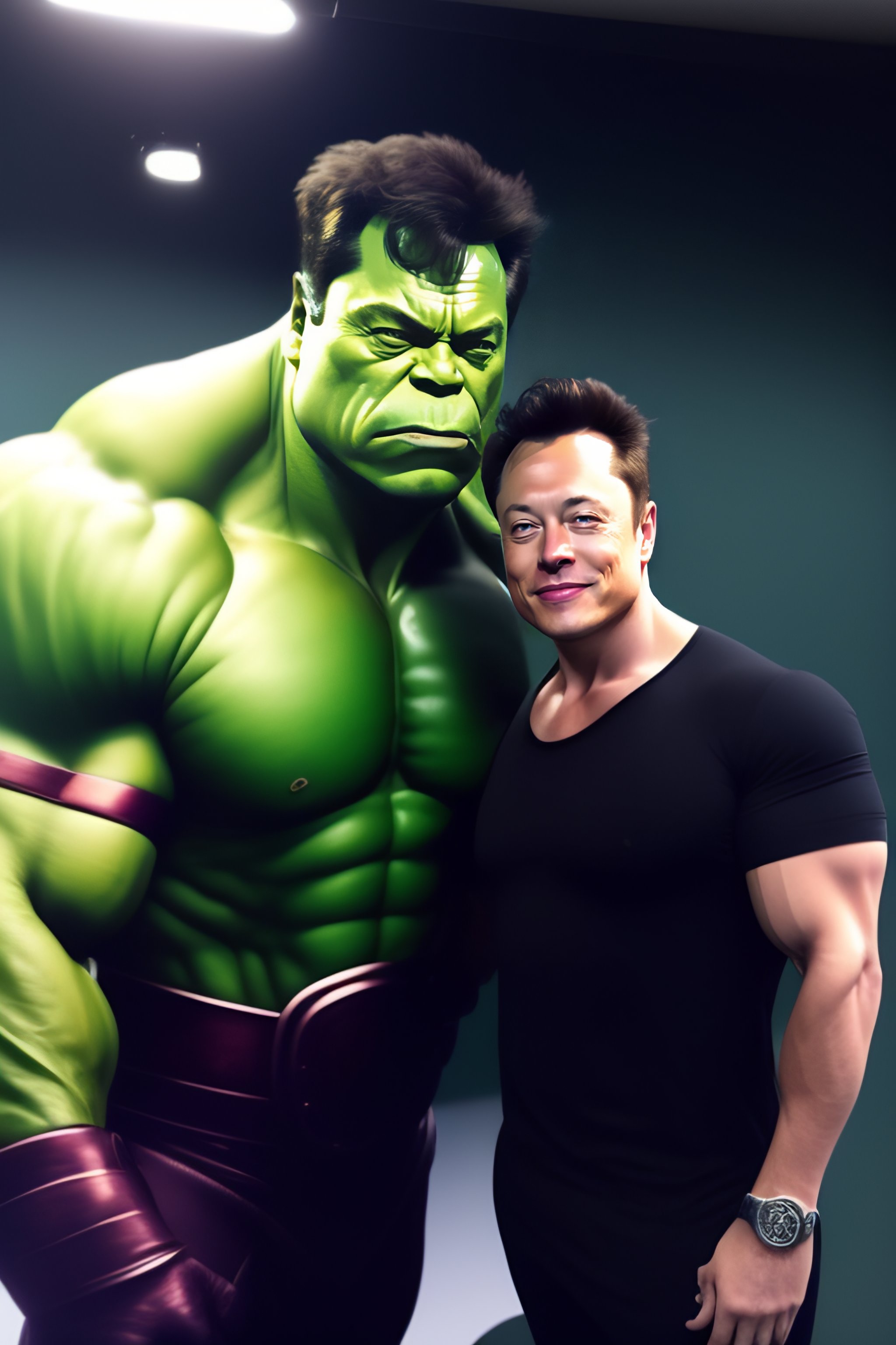Lexica - Elon musk with hulk