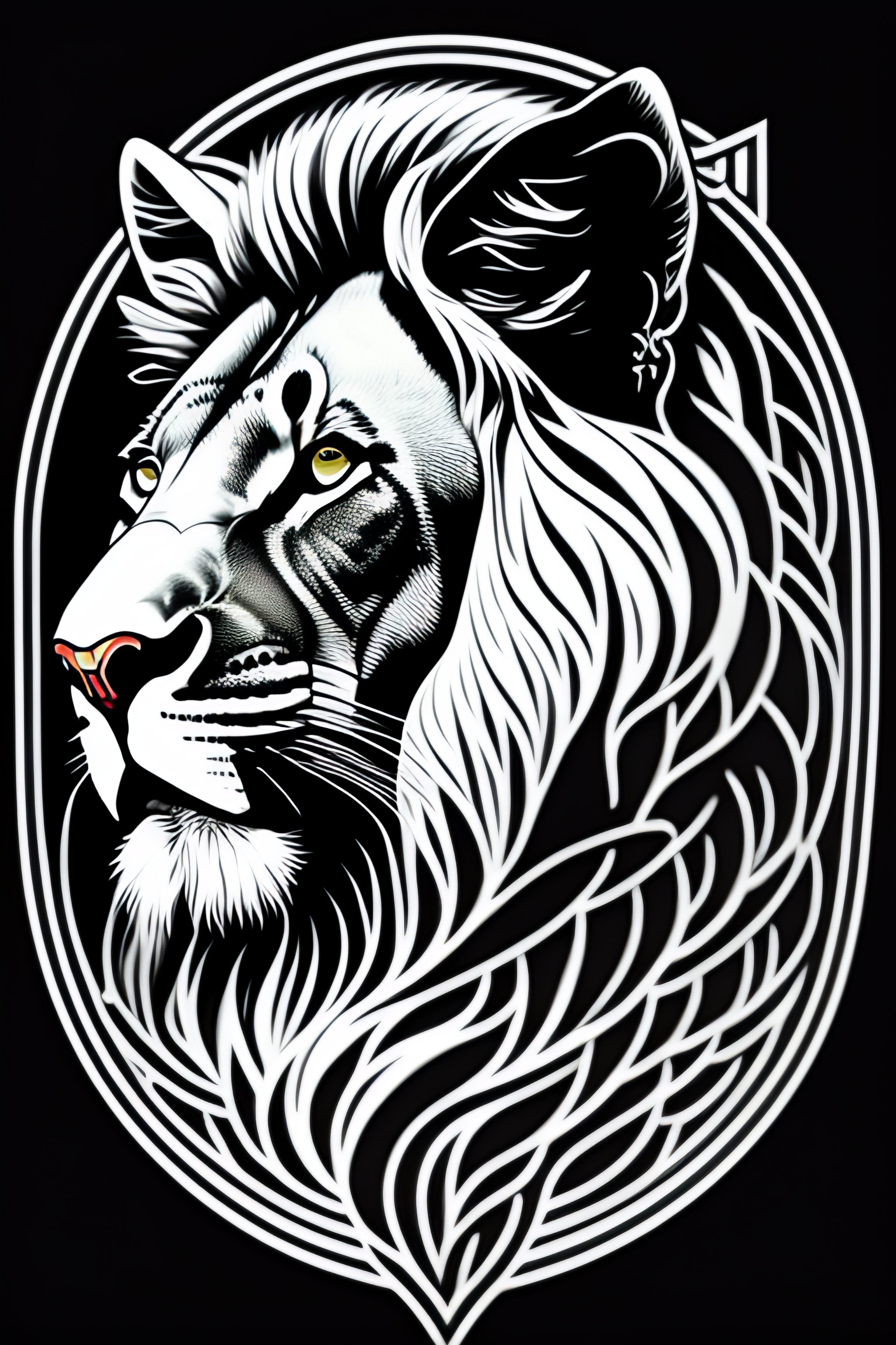 Lion Side View Tattoo