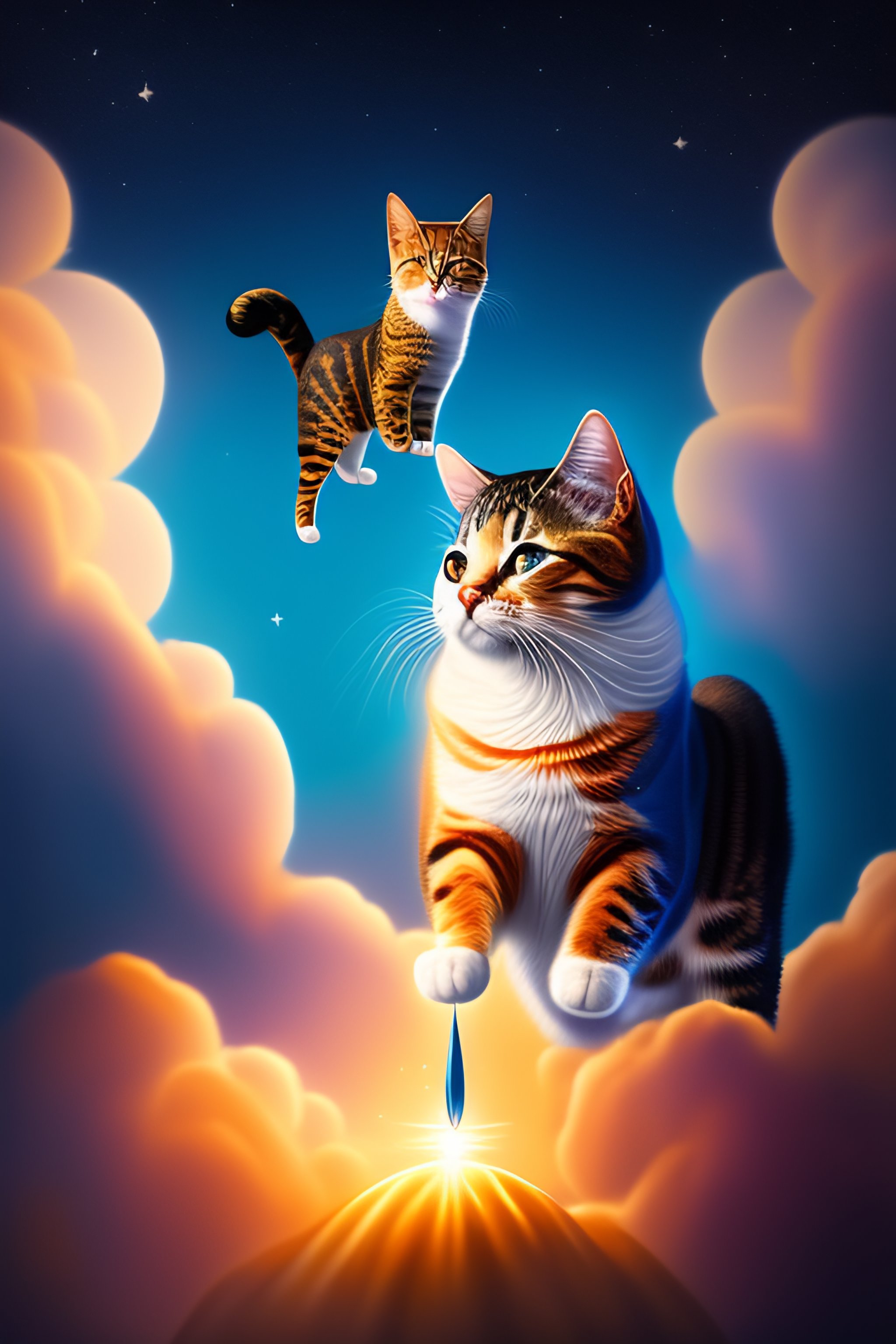 Lexica - A cat is launched by jesus in the stratosphere