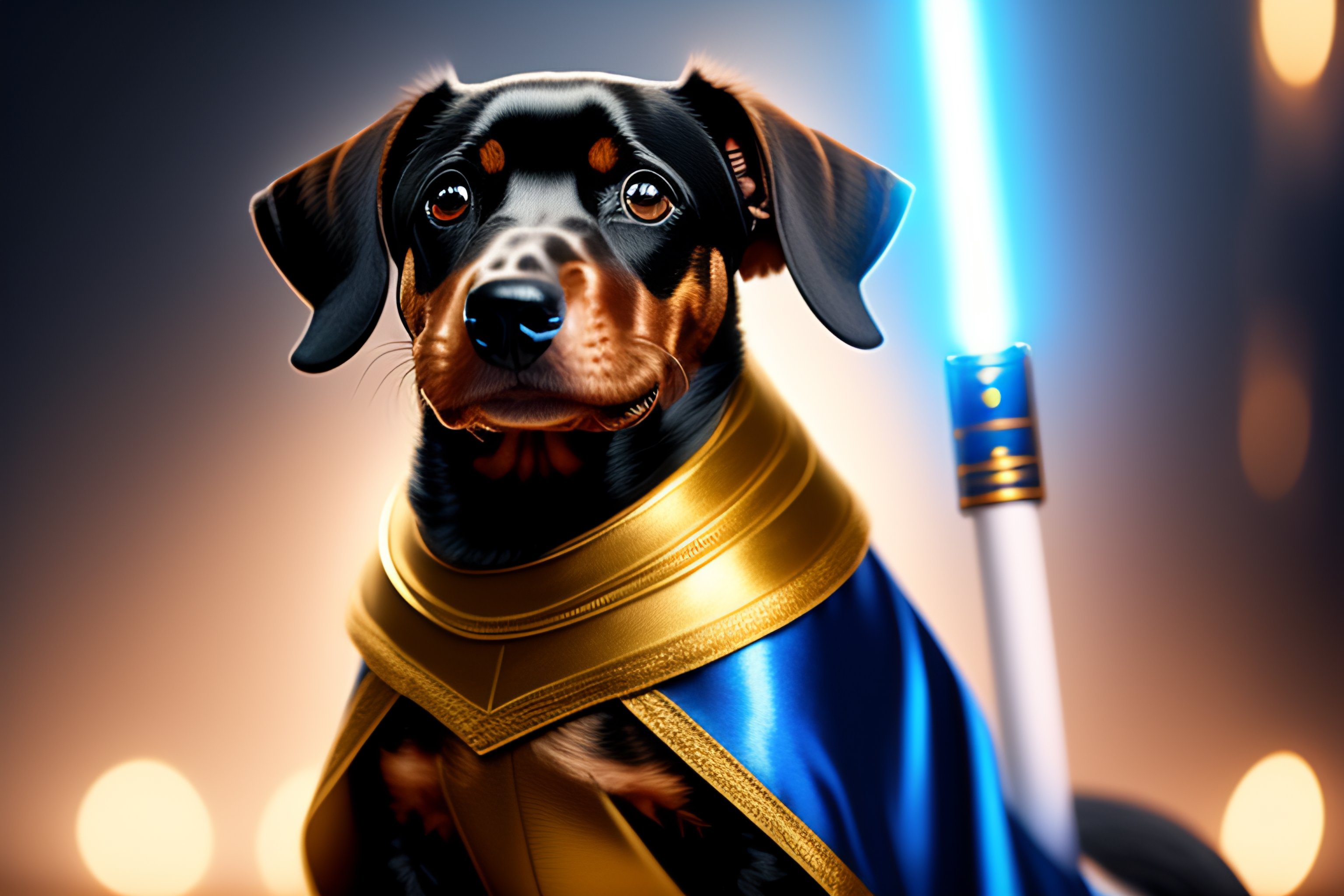 Lexica - Star Wars scene artificial intelligence a small black brown ...