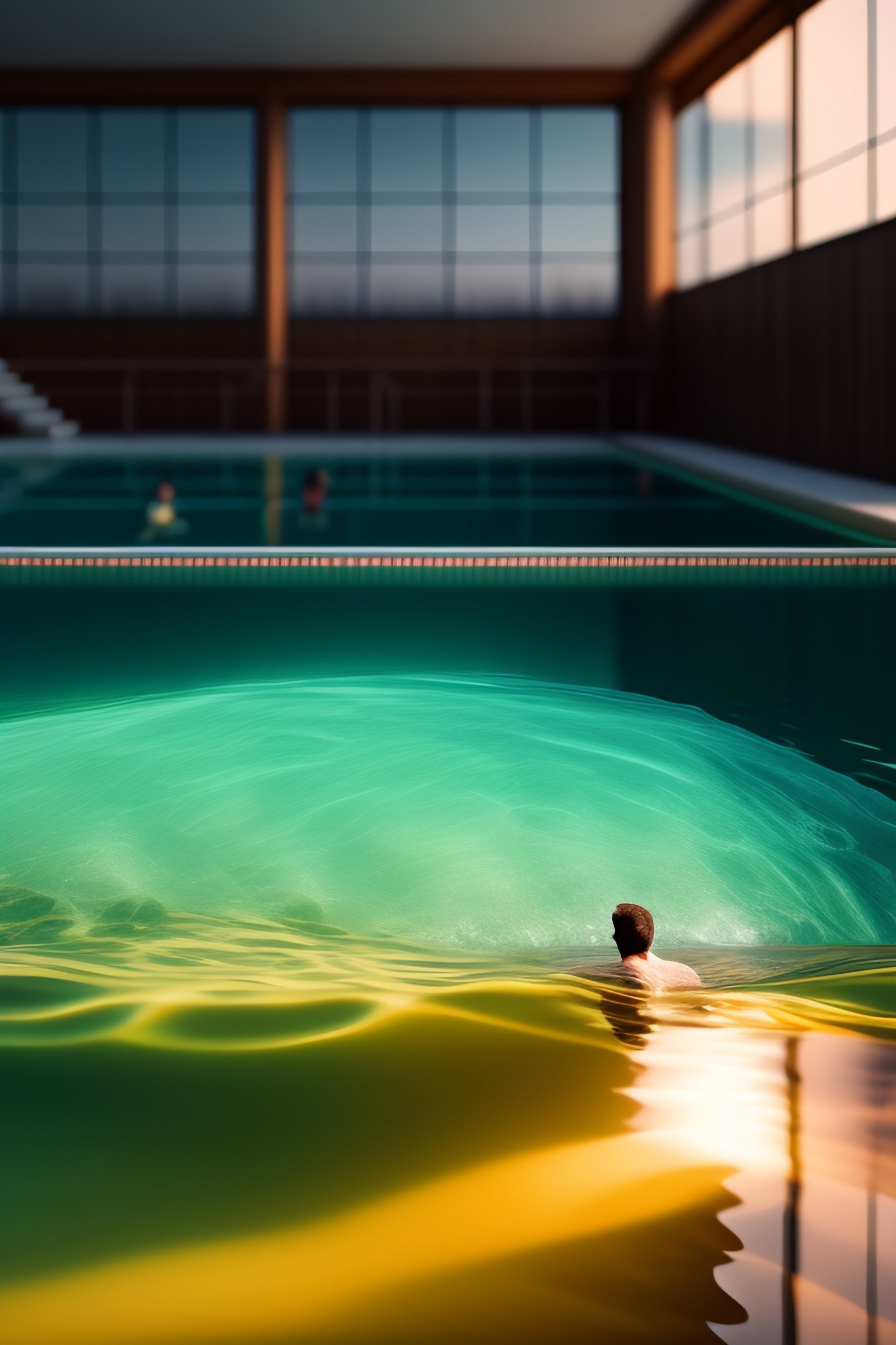 Lexica - People swimming in cheddar sauce pool, octane render, focus ...