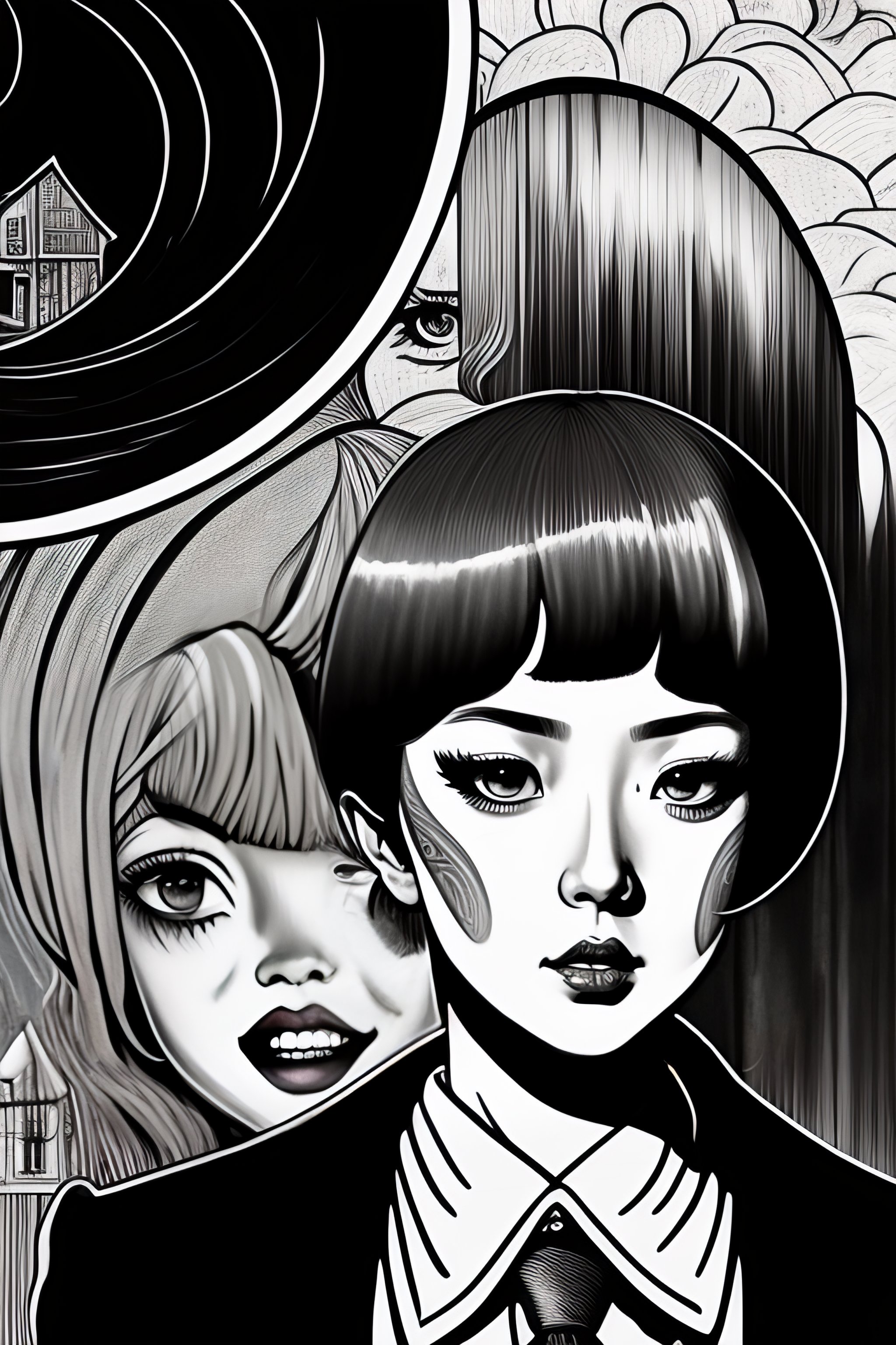 Lexica - Drawing in the style of Junji ito