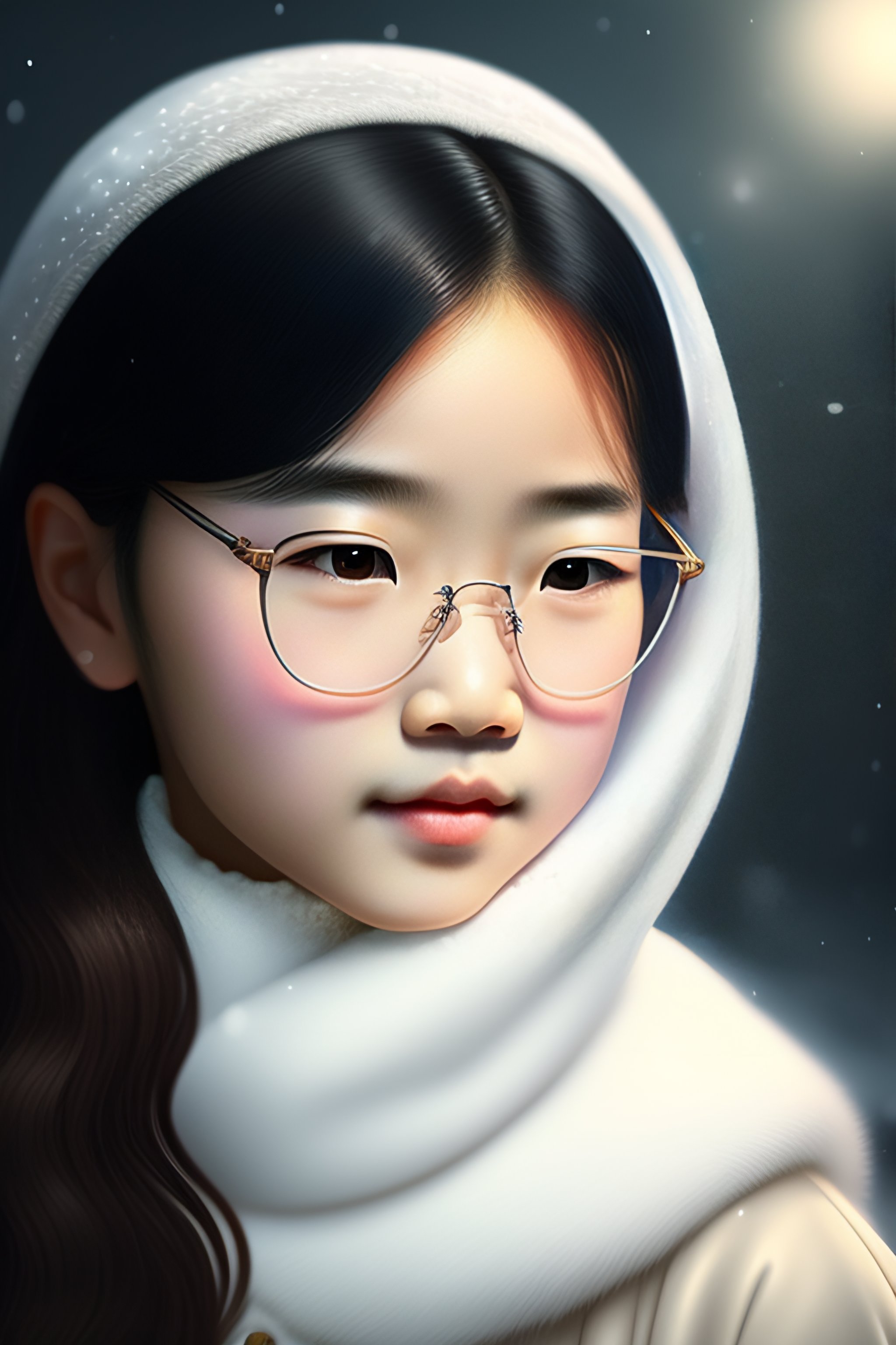 Lexica - A beautiful girl with round eyes, she has short black hair, a ...