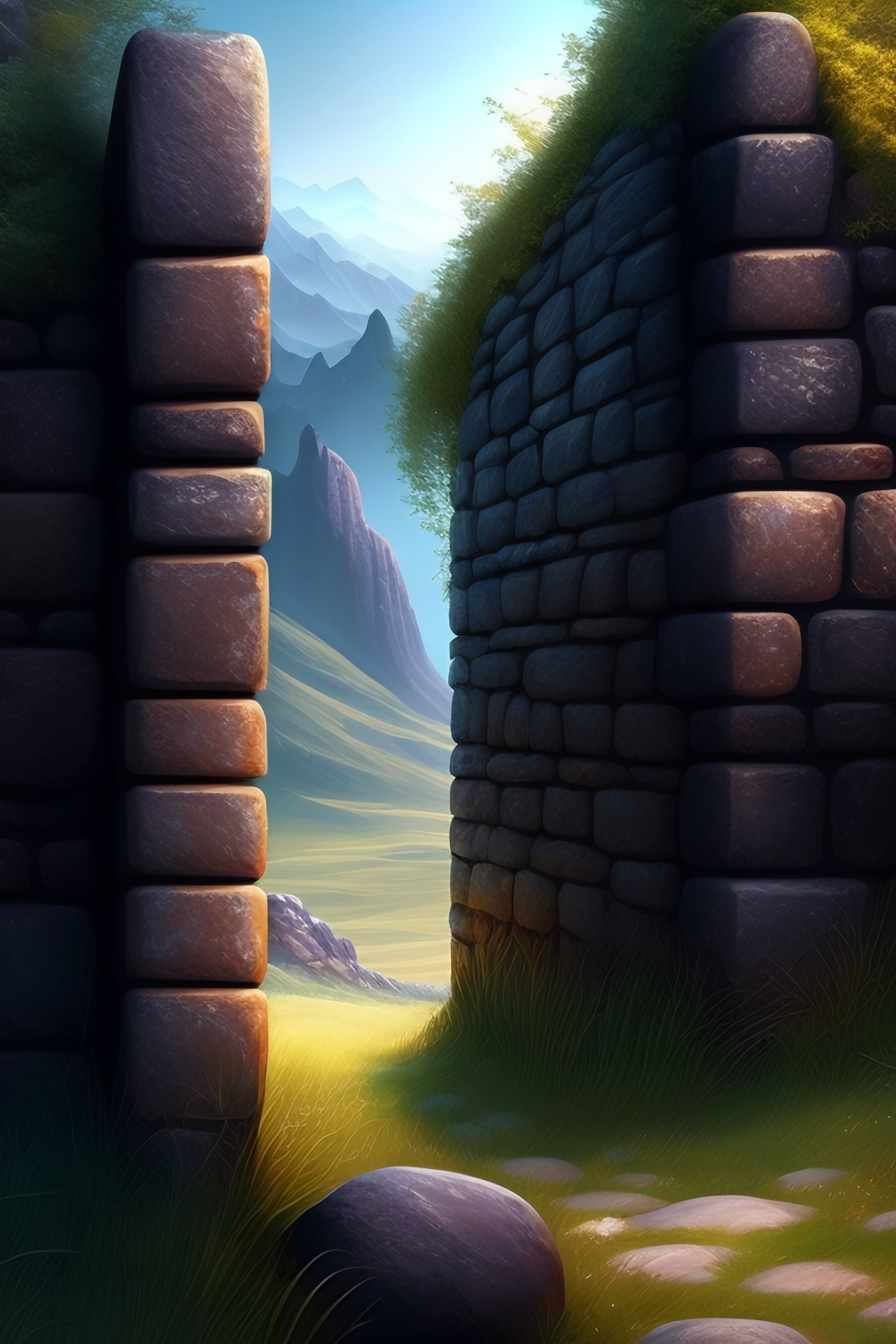 Lexica - Stone wall texture, fantasy art style, matte painting, 2 d texture