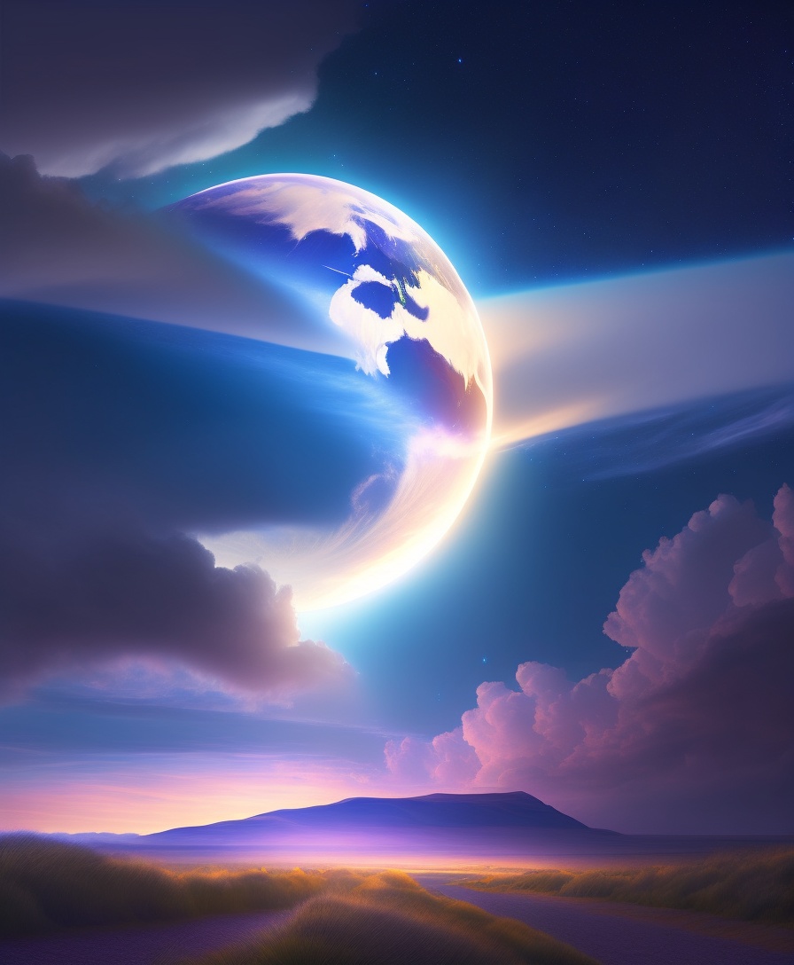 Lexica - Night moon Clouds, splendor, angelic, rays of light, highly ...