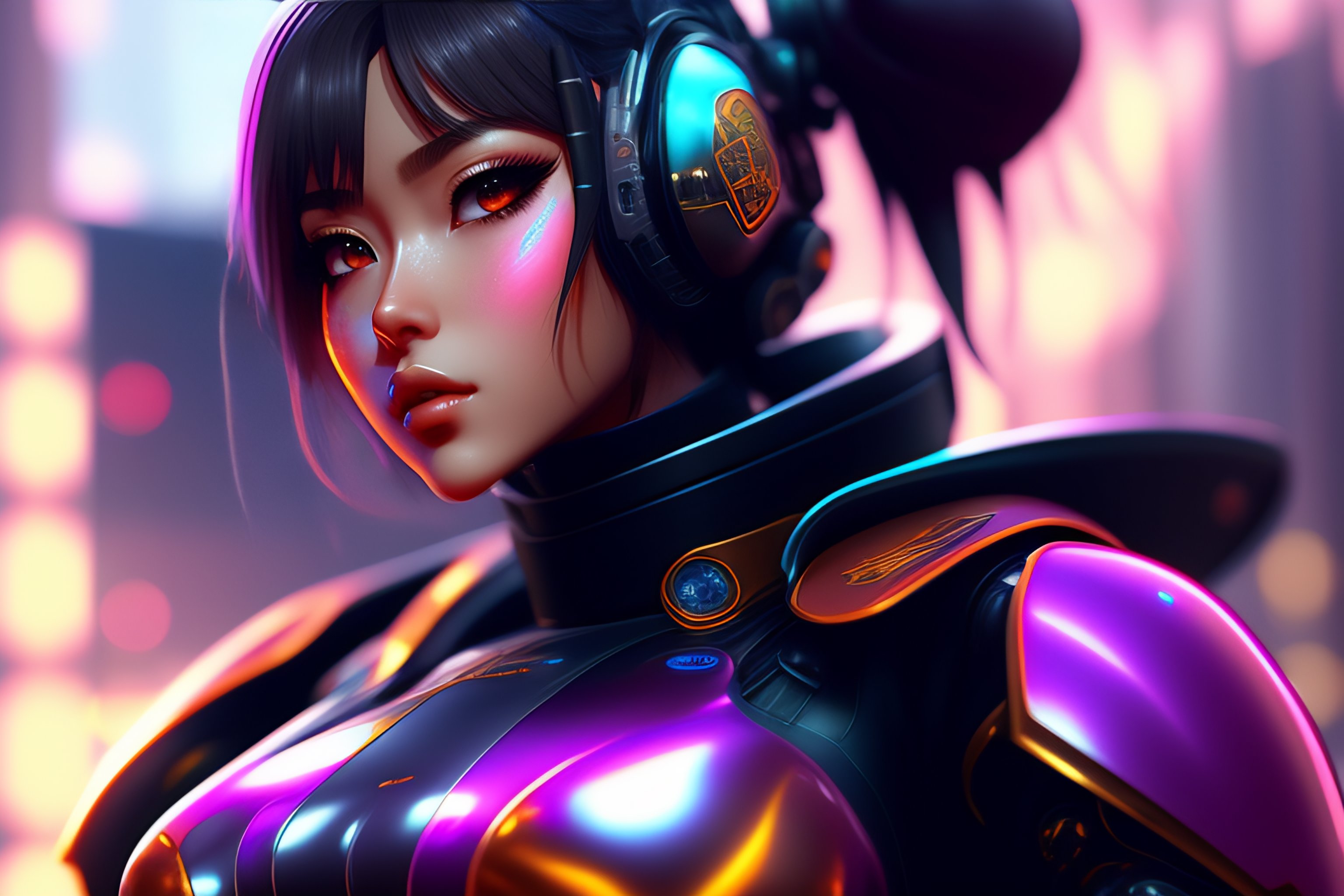 Lexica - A female anime kawai hot robot like Bella Poarch realistic ...