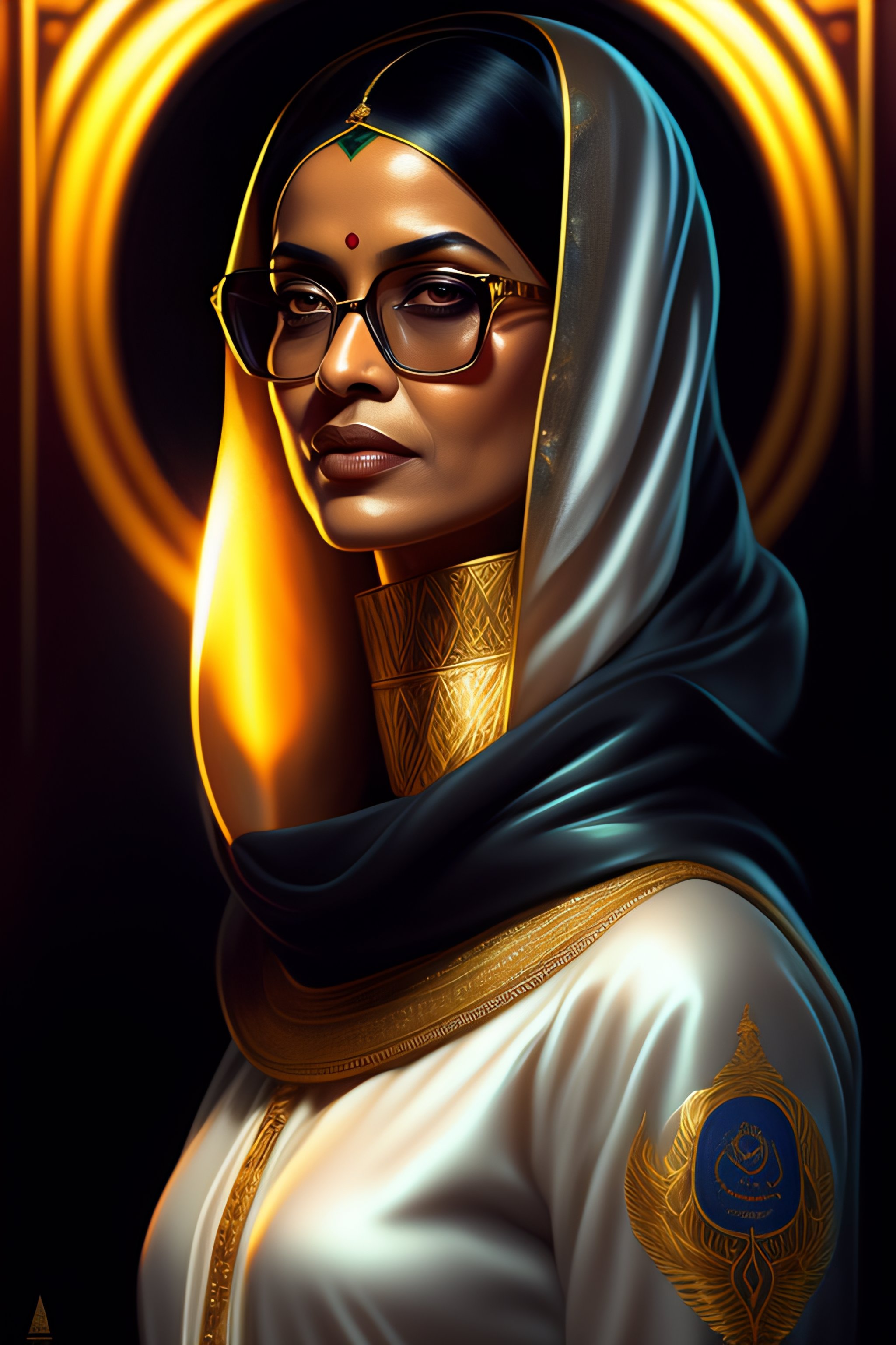 Lexica - Sheikh Hasina as Neo from Matrix, black sunglasses, realistic ...