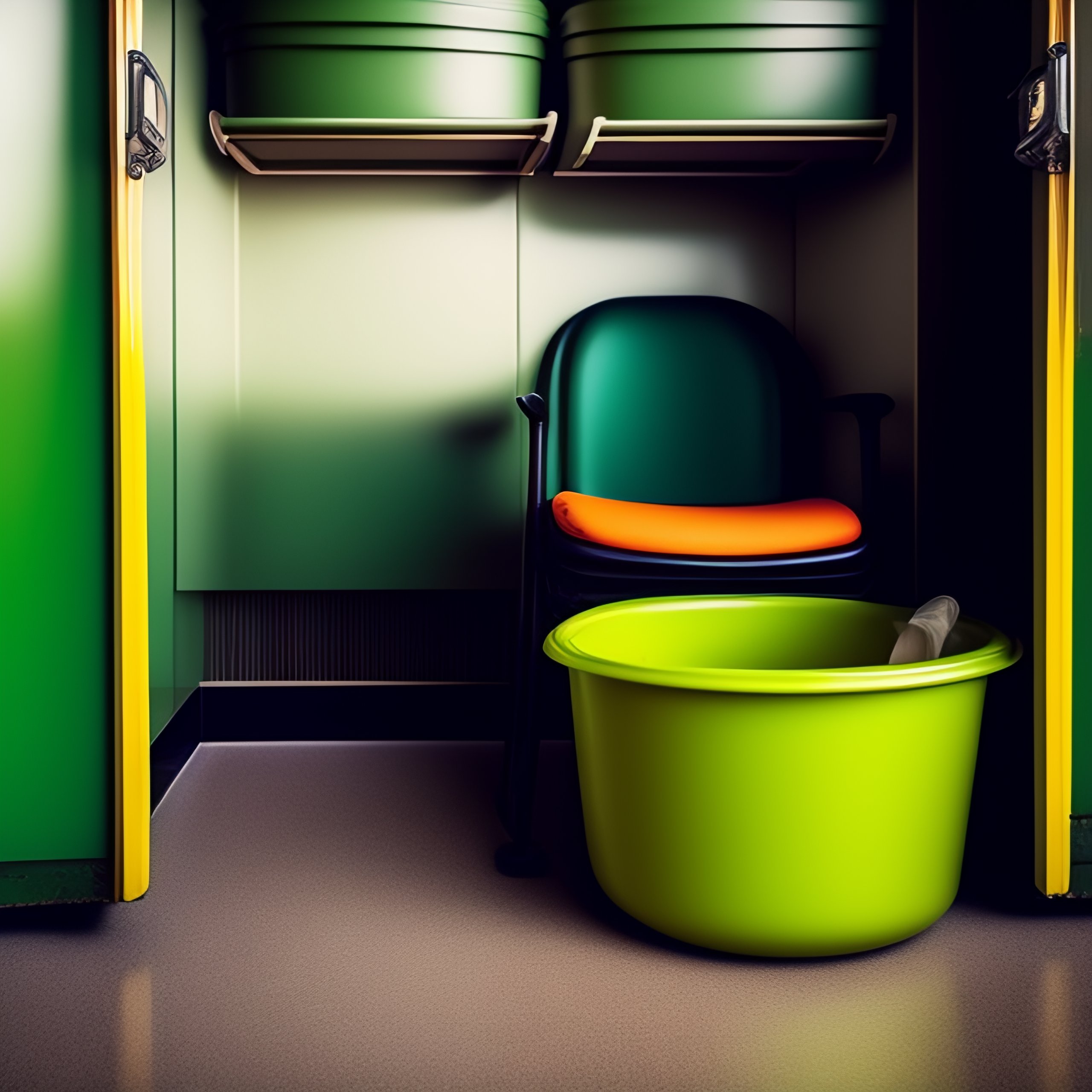 Lexica - Sleeping janitor - in janitor closet - 1970 era - office ...