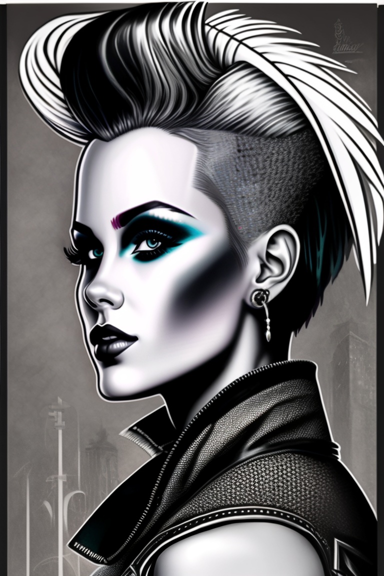 Lexica - 1990;s UK punk Mohican roller derby skater girl gritty pop art ...