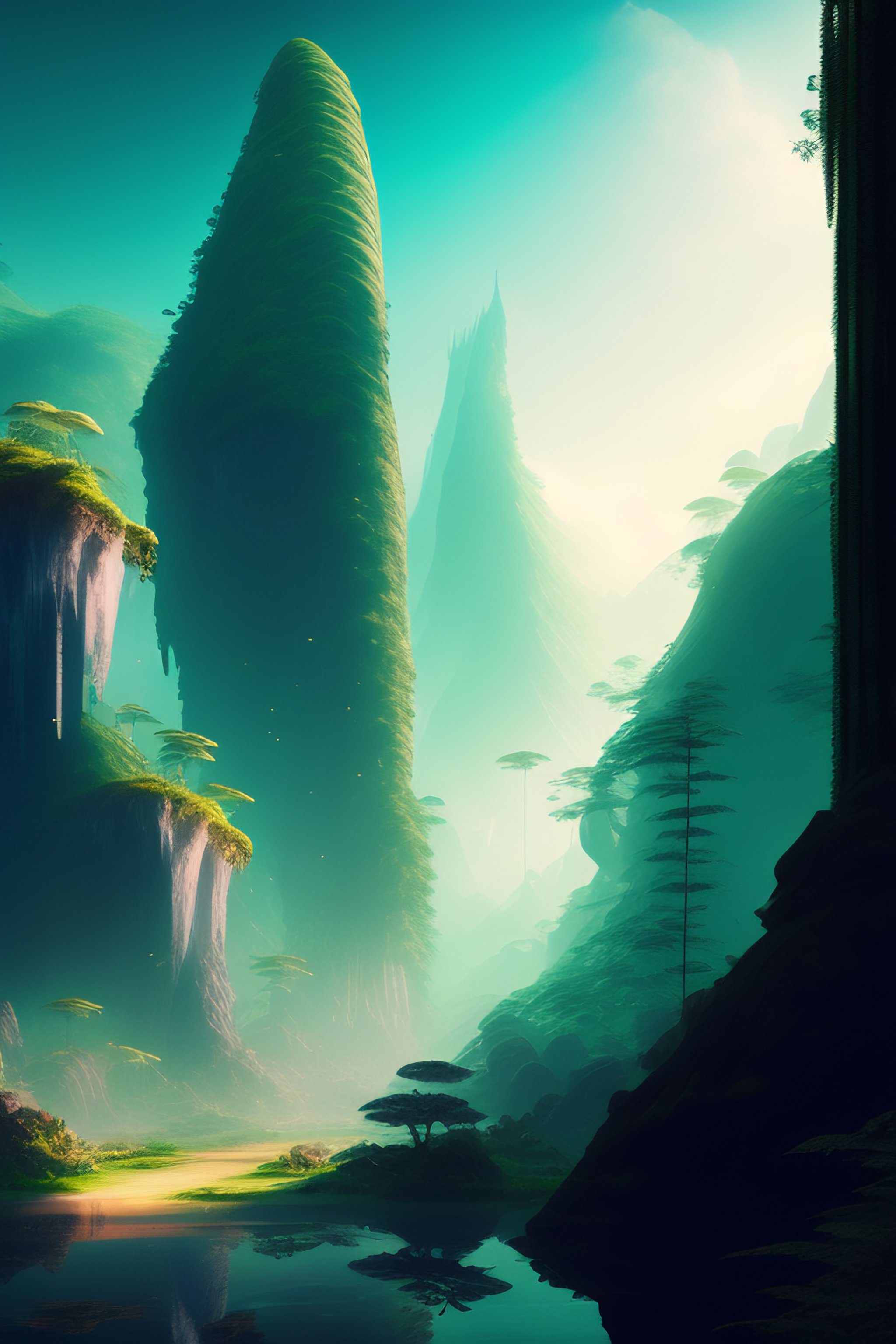 Lexica - Landscape jungle Sci-Fi