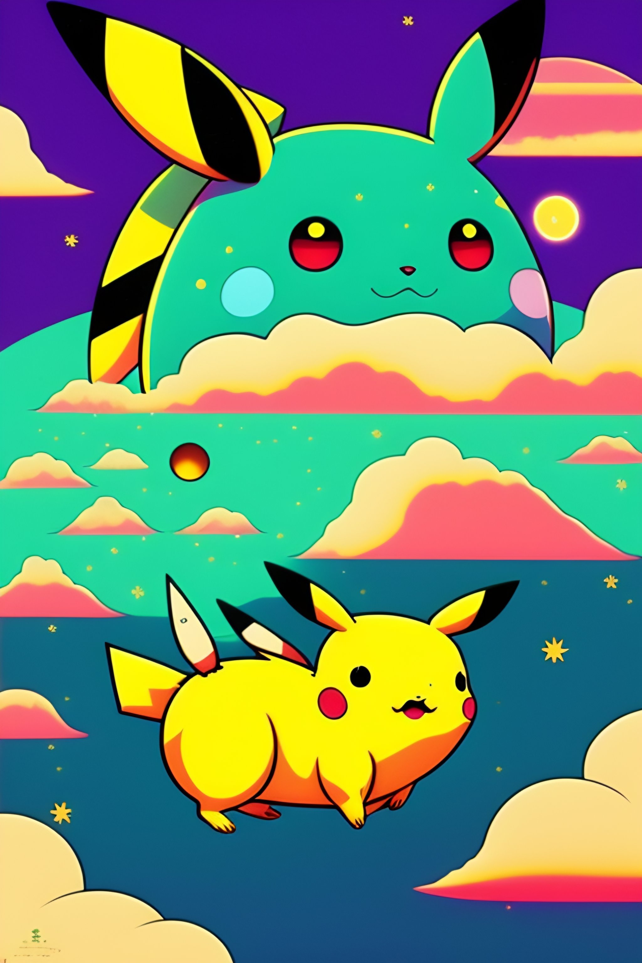 Lexica - PIKACHU chiho aoshima artwork, Style of 90's vintage anime ...